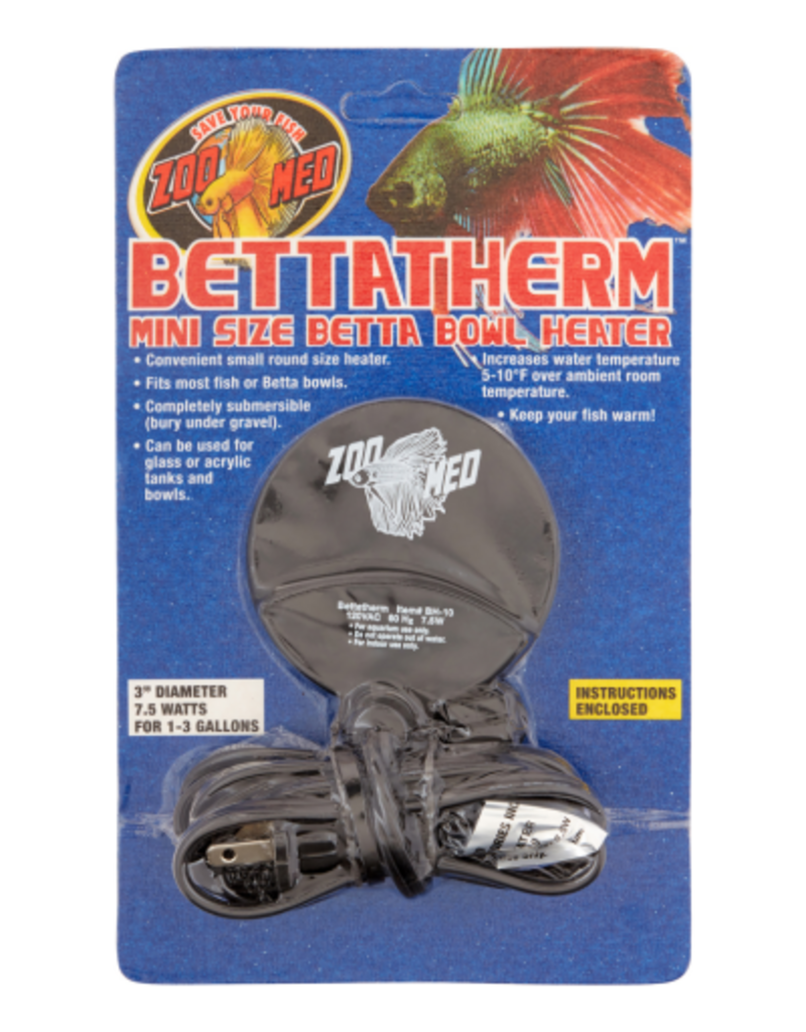 Zoo Med Zoo Med Aquatic Betta Therm Mini Aquarium Heater 7.5 Watts ...
