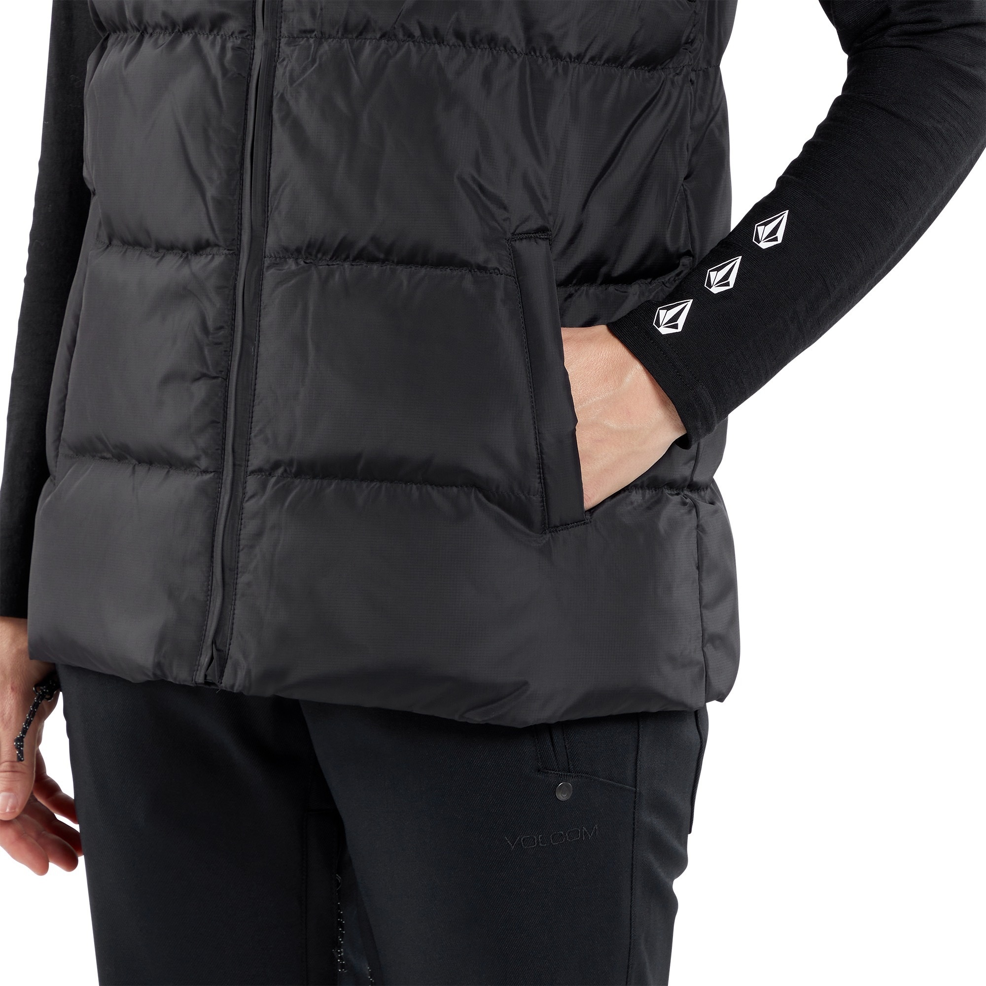 VOLCOM WOMENS STONE CASTINE PUFF VEST BLACK 2024 - ONE Boardshop