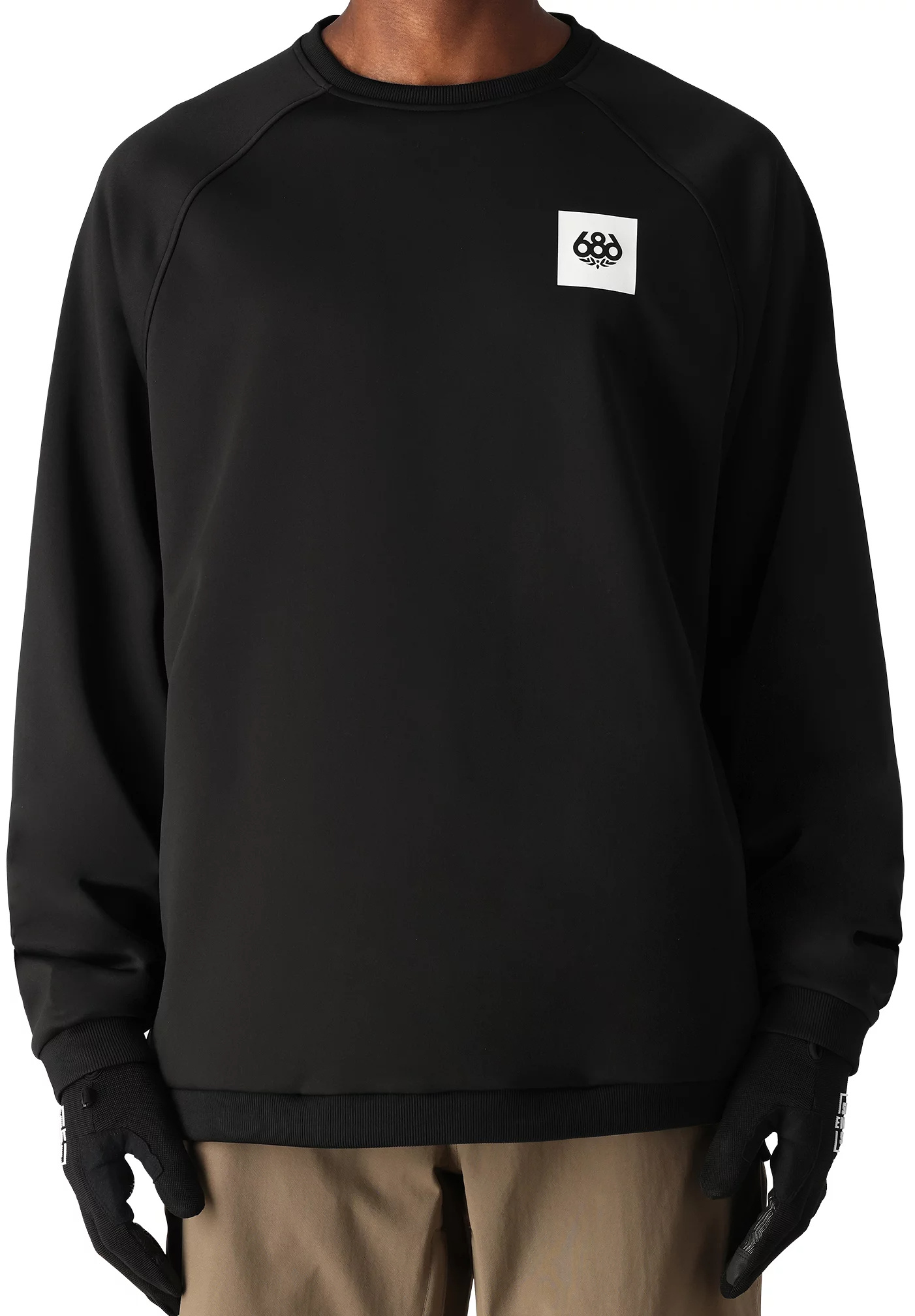 686 MENS BONDED FLEECE CREW BLACK 2025 - ONE Boardshop