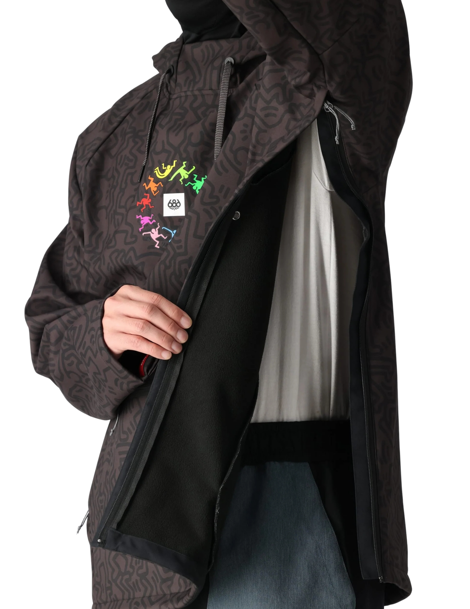 686 WATERPROOF HOODY KEITH HARING BLACK 2025 - ONE Boardshop