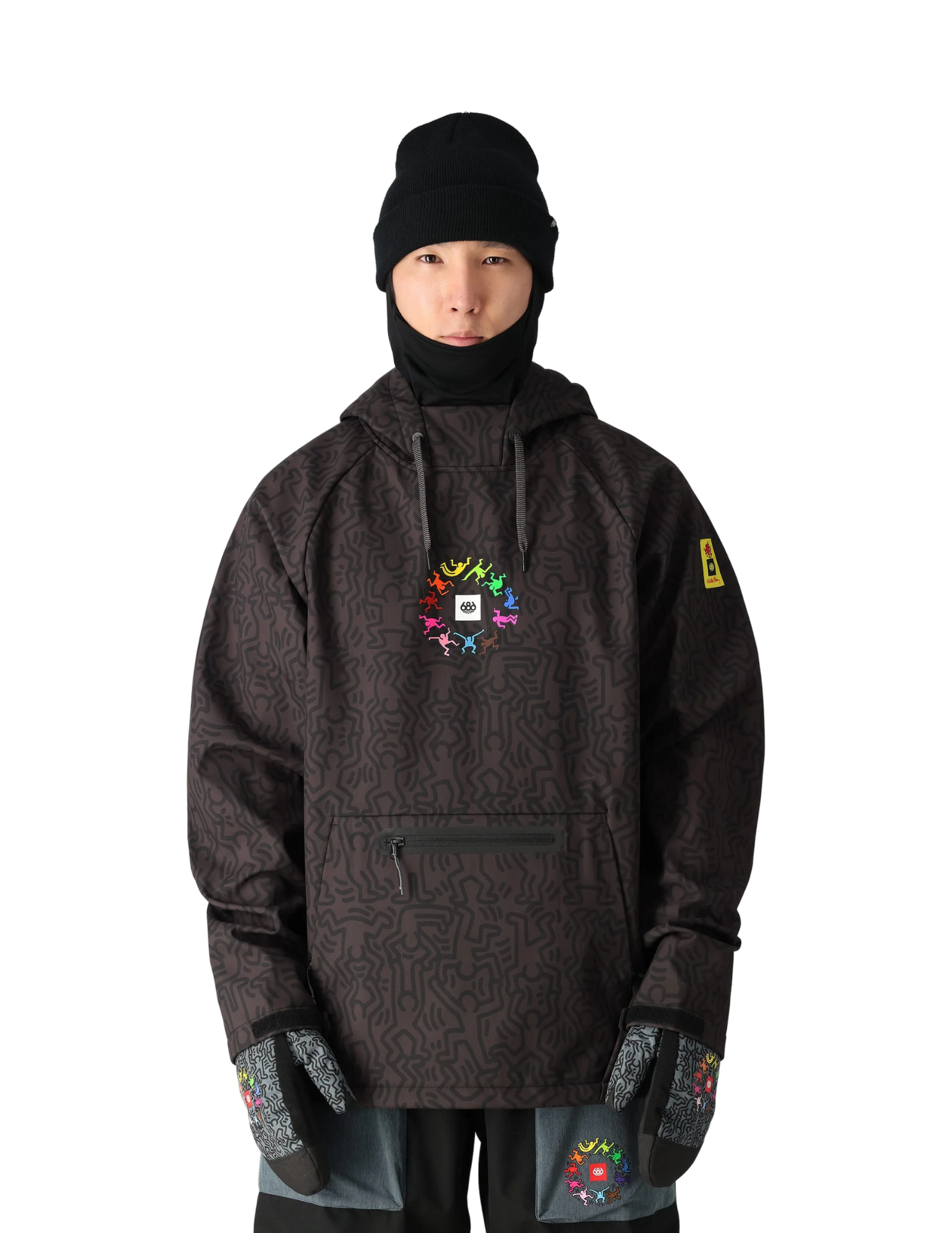 686 WATERPROOF HOODY KEITH HARING BLACK 2025 - ONE Boardshop