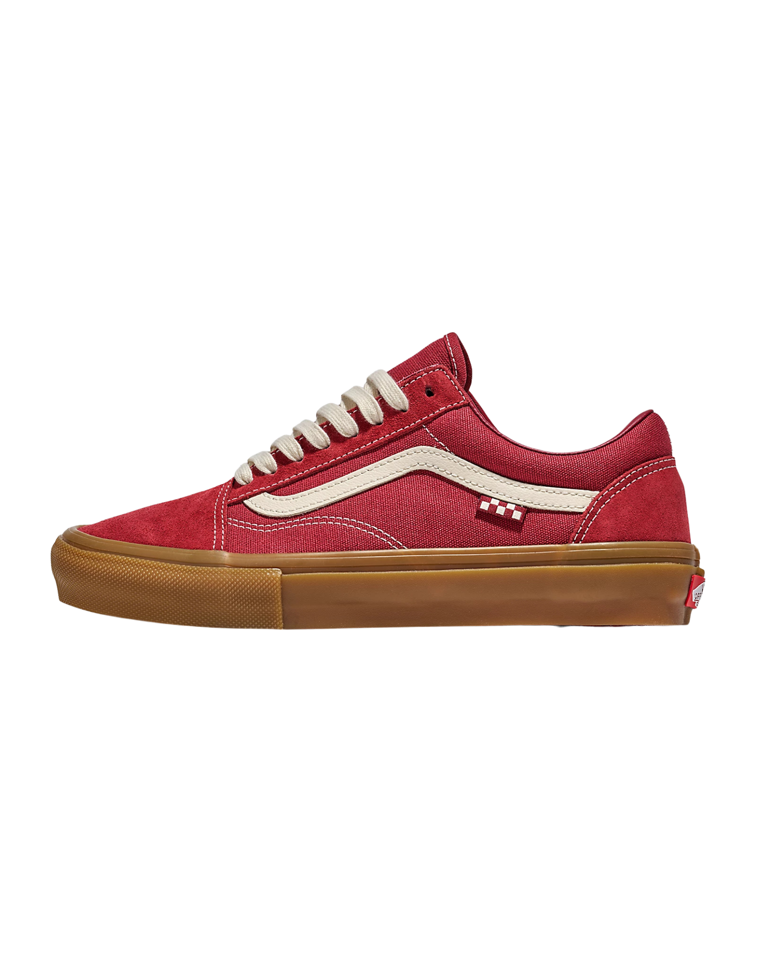 VANS MENS SKATE OLD SKOOL SHOE RED/GUM - ONE Boardshop