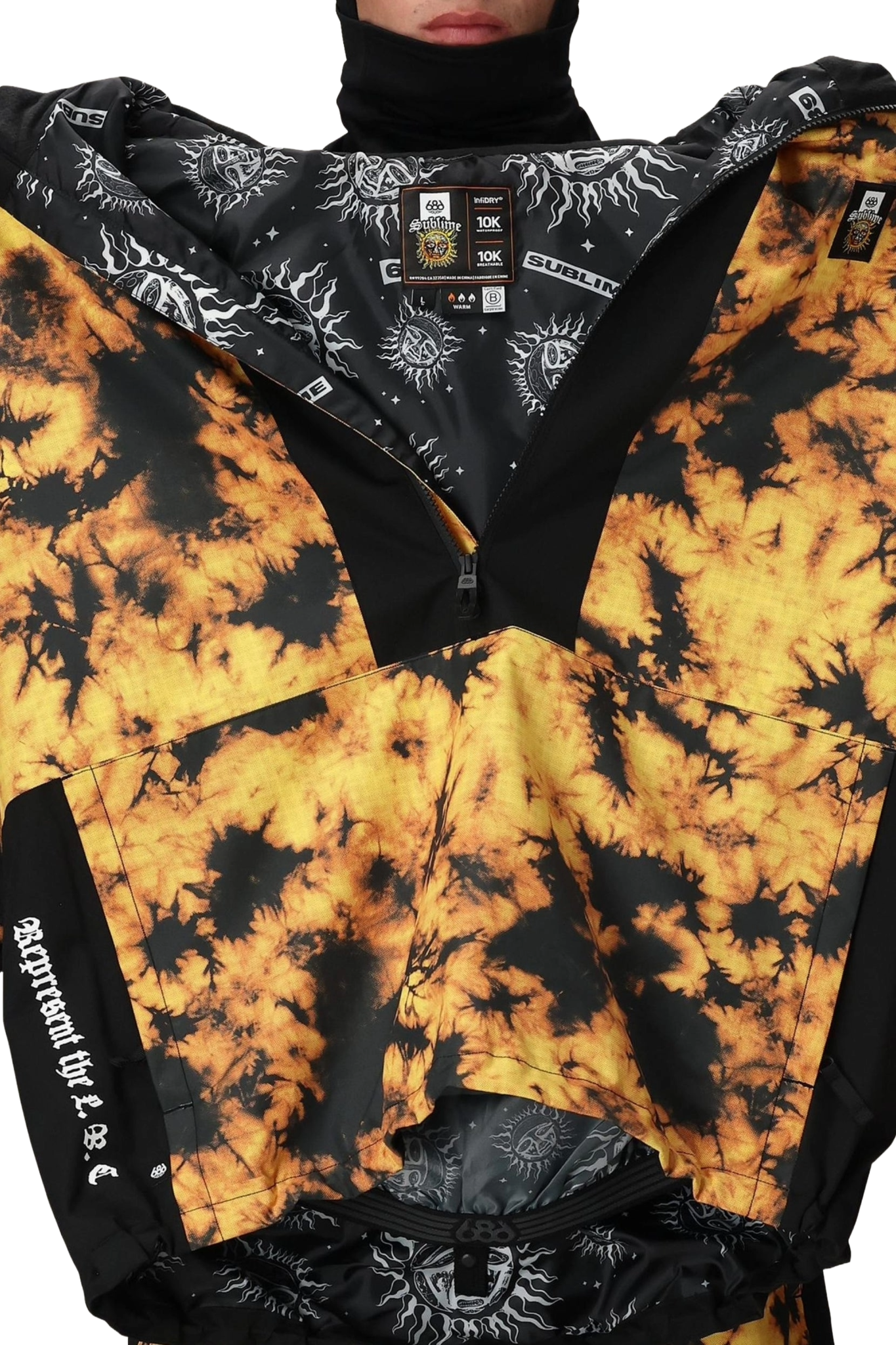 686 x SUBLIME ANORAK JACKET ORANGE TIE DIE 2026 - ONE Boardshop