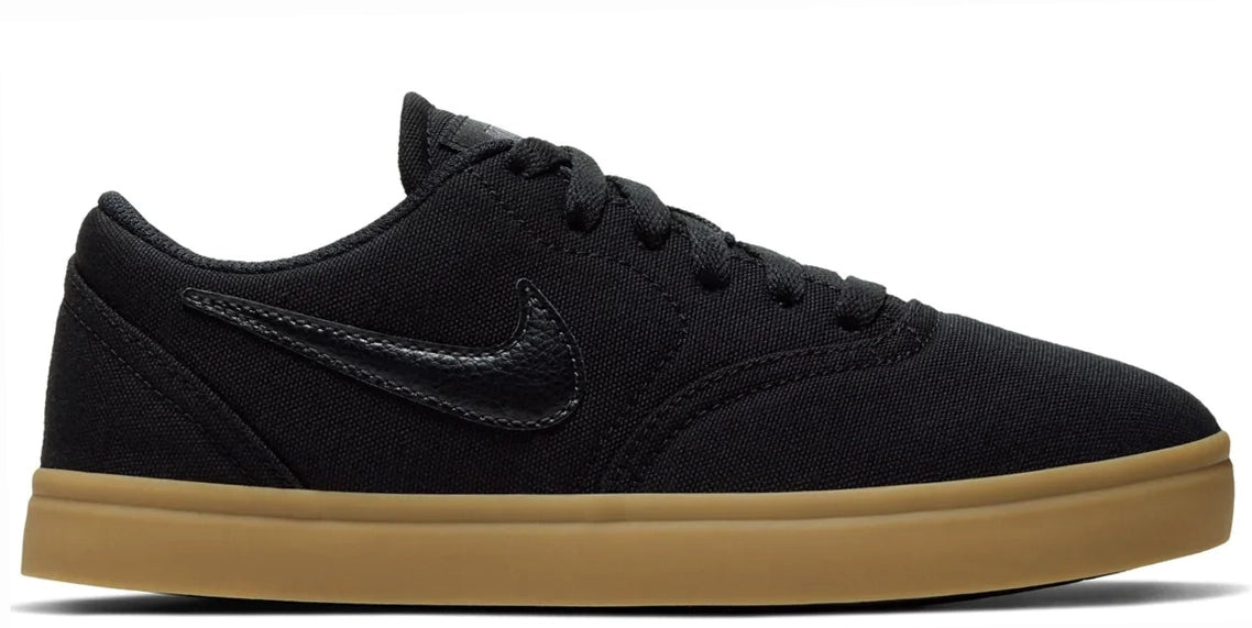 NIKE SB KIDS CHECK CANVAS SHOE BLACK/BLACK-GUM LIGHT BROWN - ONE Boardshop