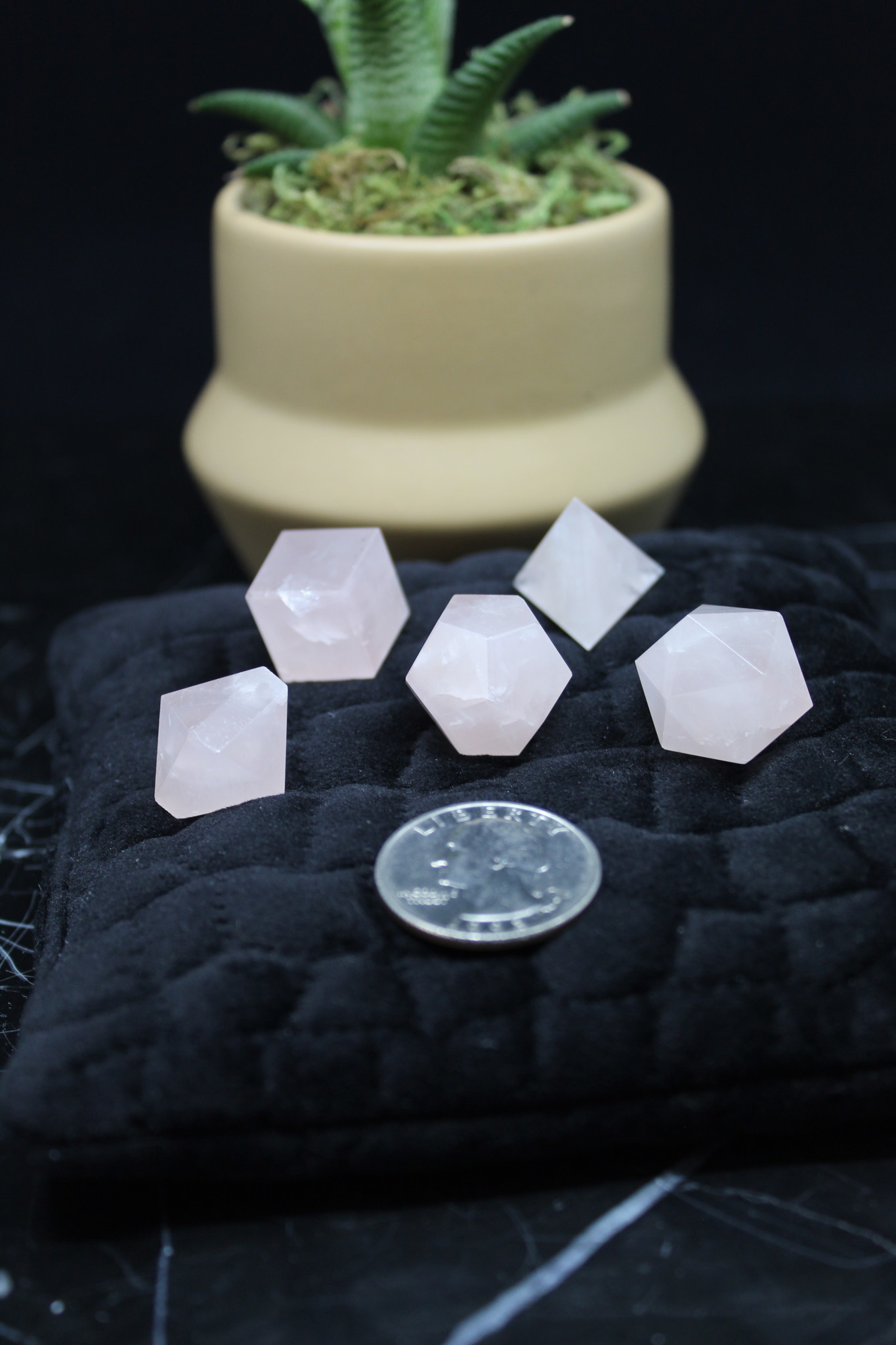 Platonic Sacred Geometry Set-Mini Rose Quartz - Awakenings