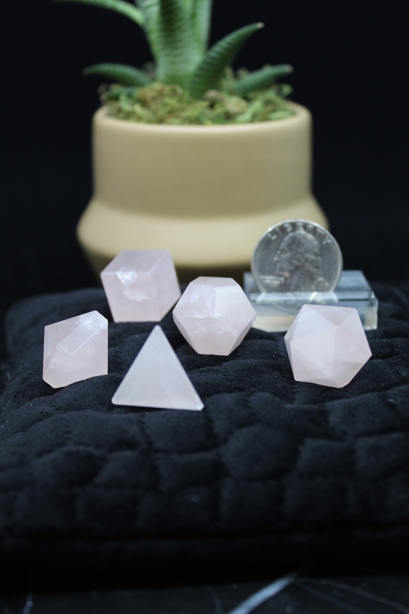 Platonic Sacred Geometry Set-Mini Rose Quartz - Awakenings