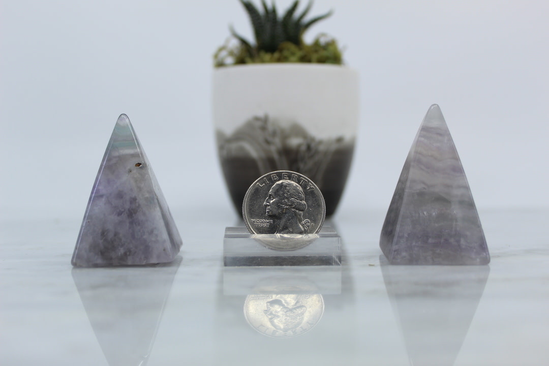 Purple Fluorite Narrow Pyramid- (2" Tall) - Awakenings