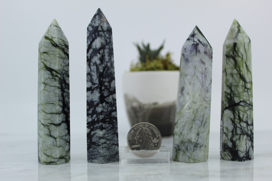 Green Network Jasper Tower/Point - (3-4") - Awakenings
