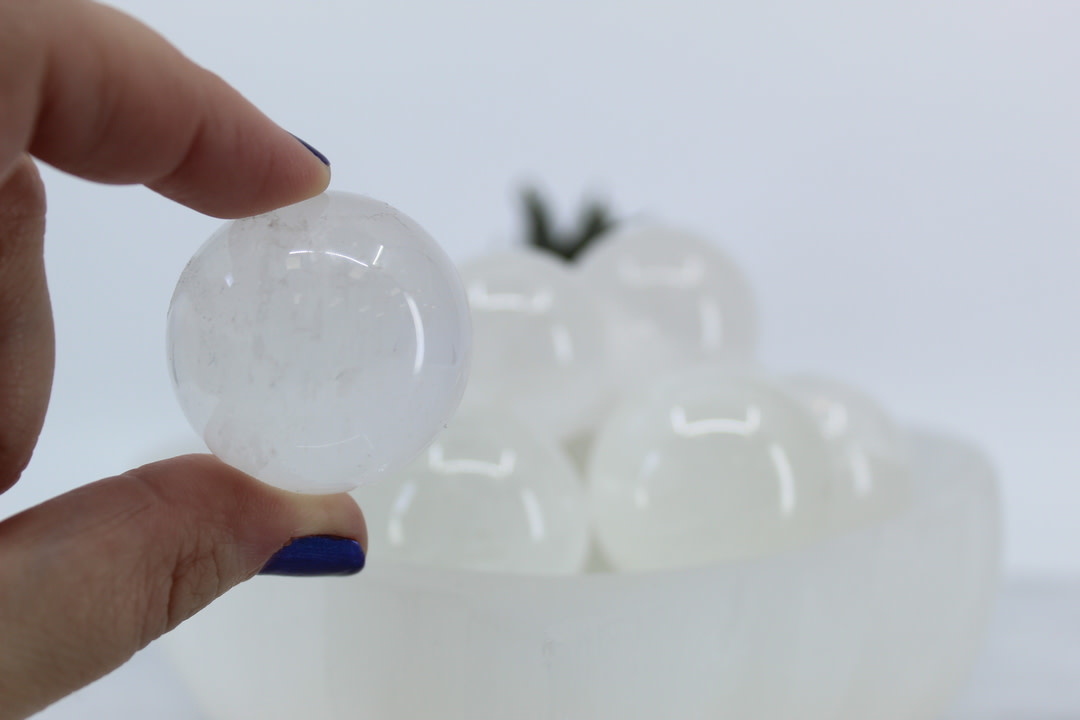 White Calcite Sphere Orb-20-25mm - Awakenings