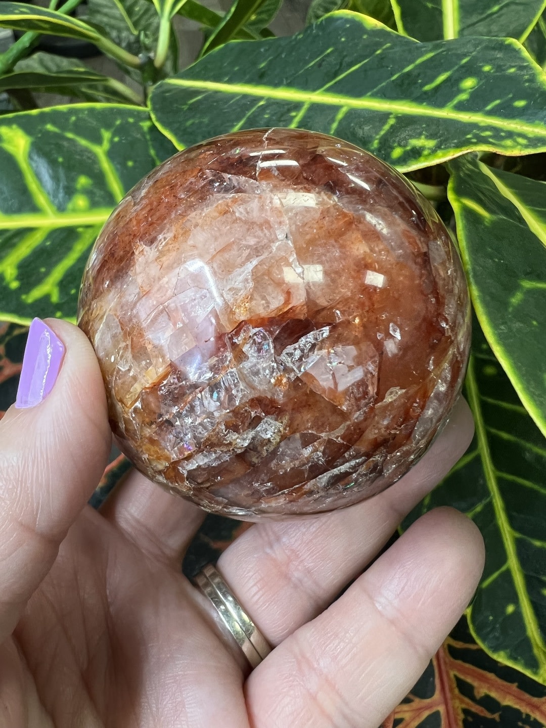 Fire Quartz (Red Hematoid) Sphere Orb - 65mm - Awakenings