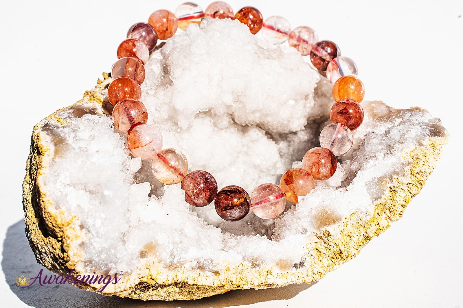Fire Quartz Bracelet with Rainbows (High Grade)- 8mm - Awakenings