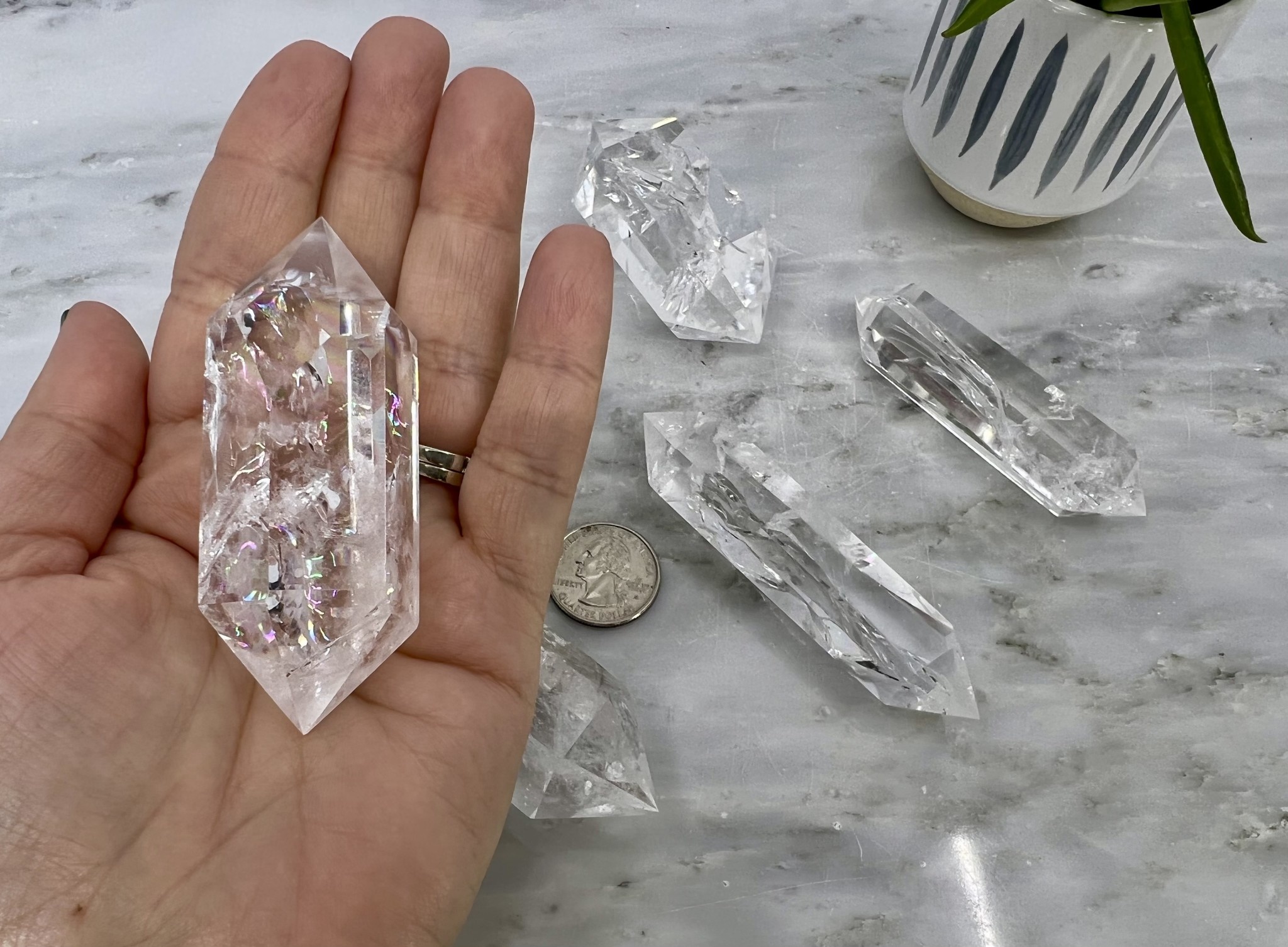 Clear Quartz Double Terminated DT Points- Large (3-4") - Awakenings