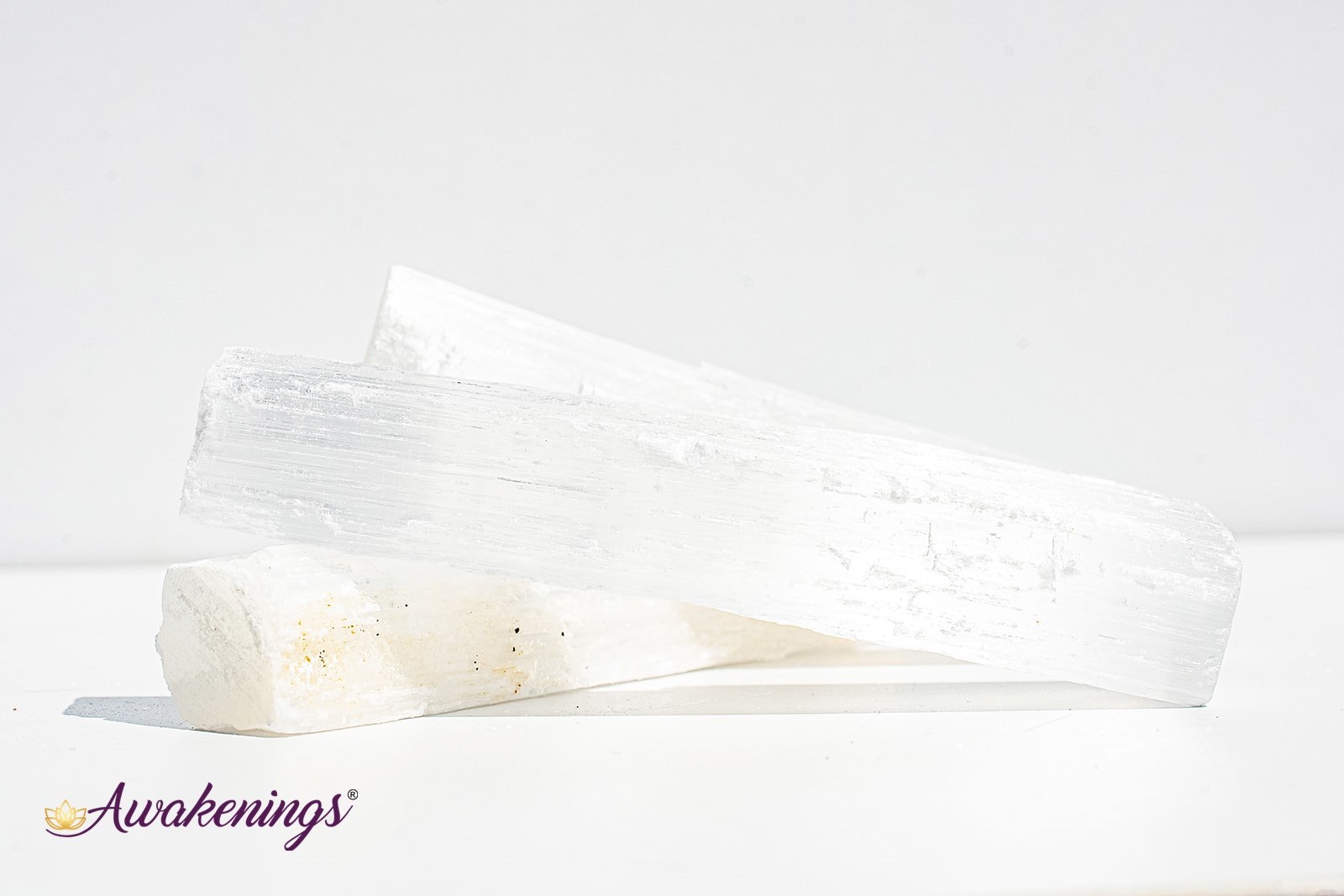 Selenite (Satin Spar Gypsum) Rectangle Sticks Wands Small 4" - Raw ...