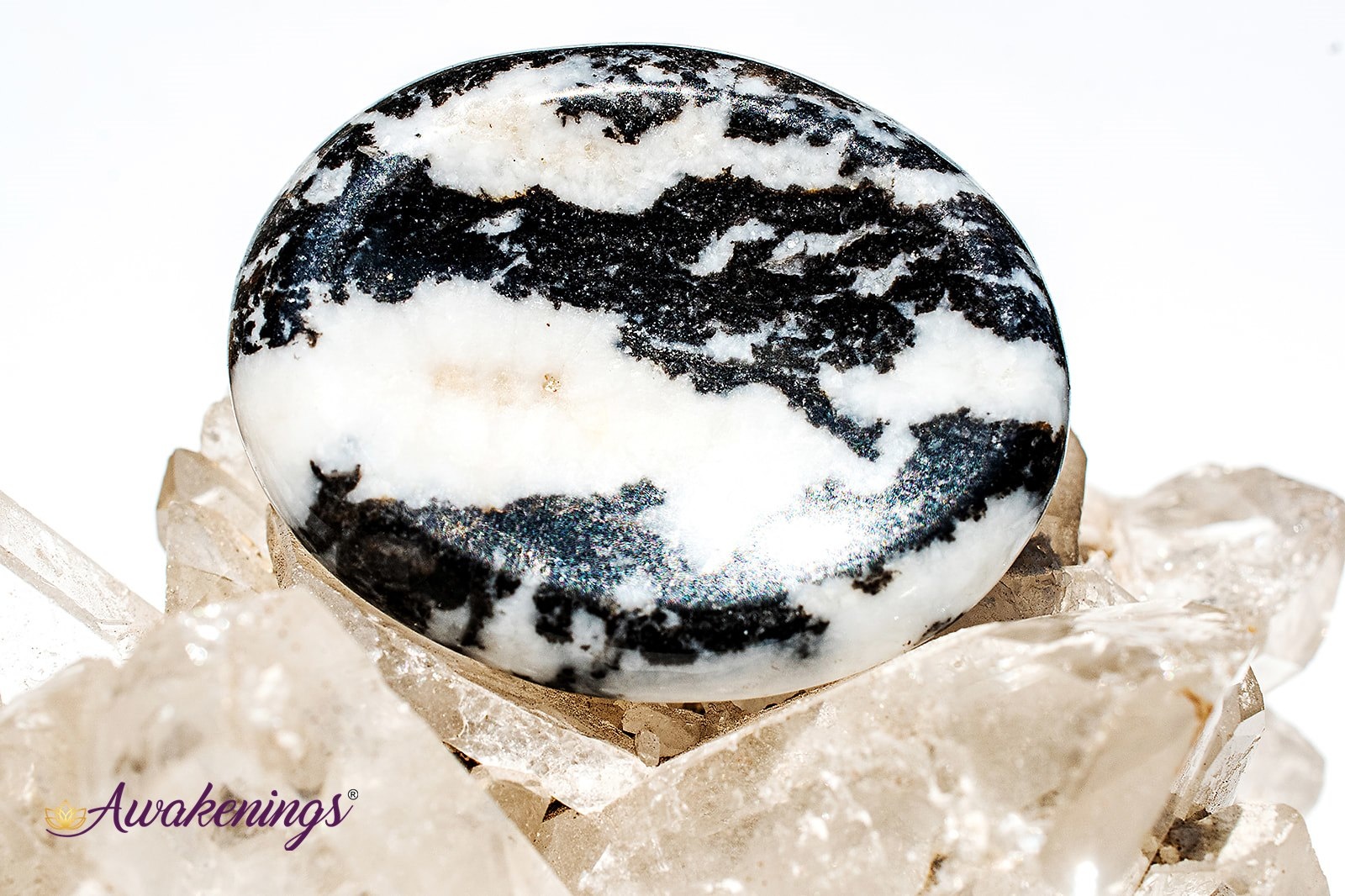 Zebra Agate Worry Stone- Large Oval - Awakenings