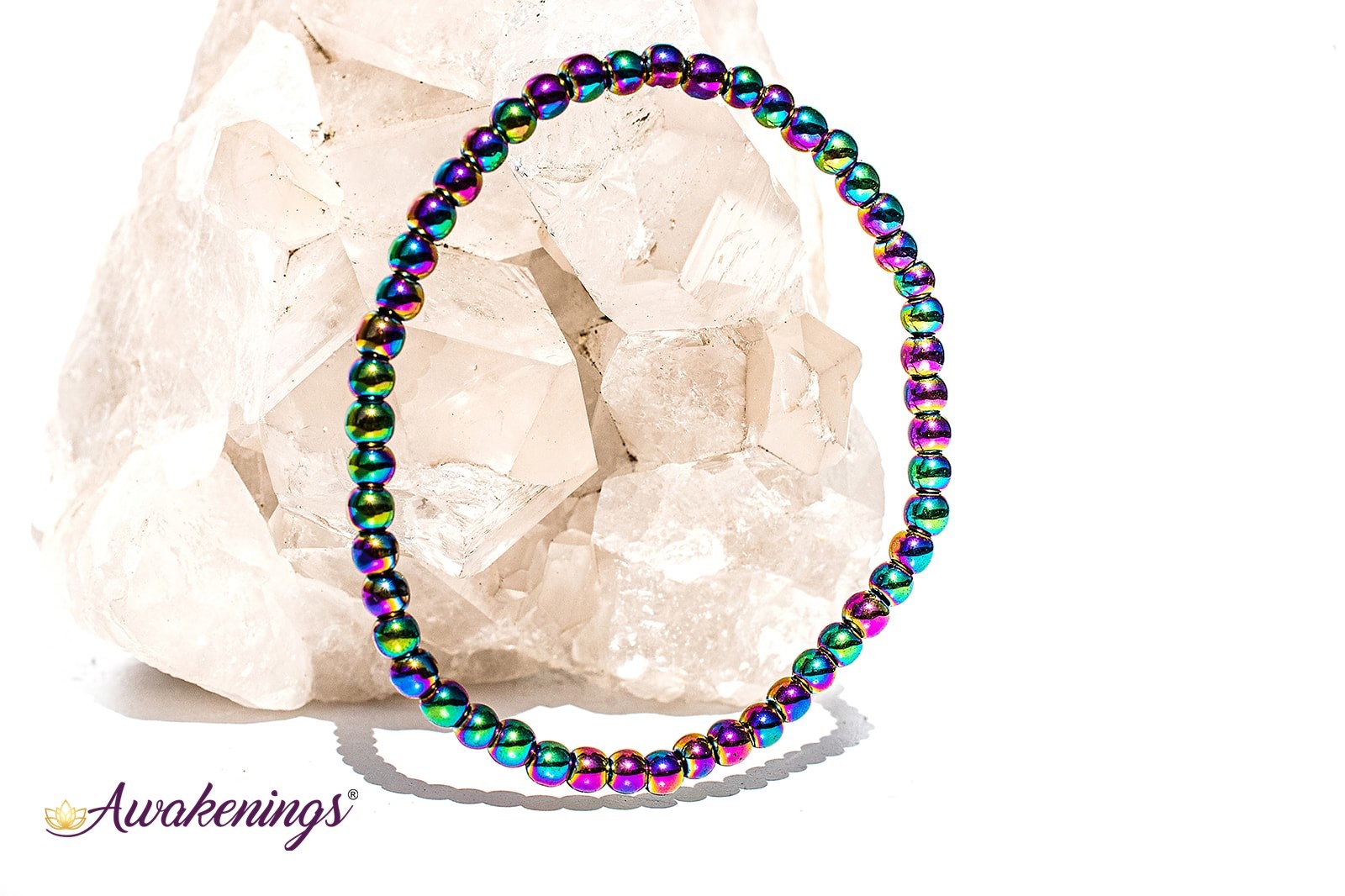 Rainbow Hematite Bracelet - 4mm - Awakenings