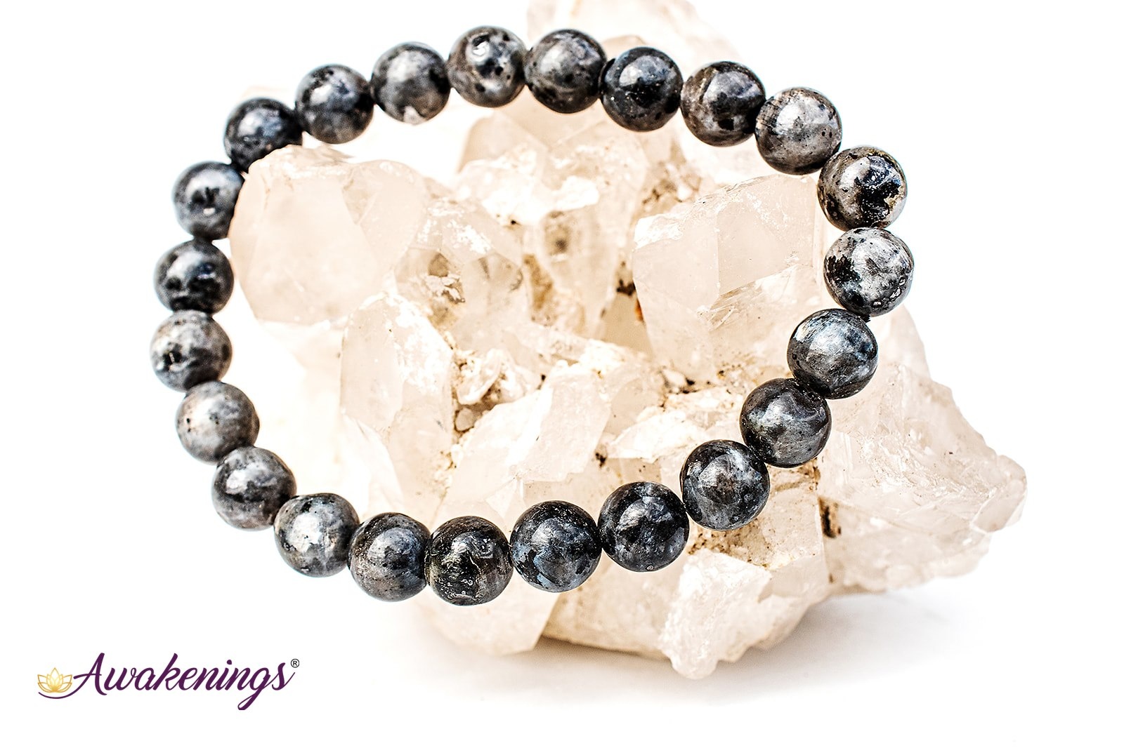 Black Labradorite/Larvakite Bracelet-8mm