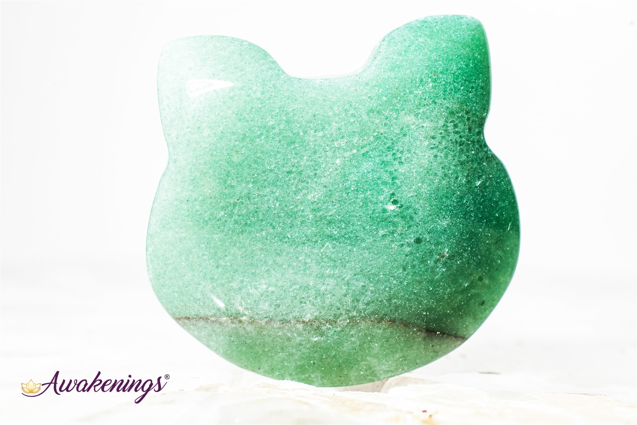 Green Aventurine-Cat Face Cutout - Awakenings