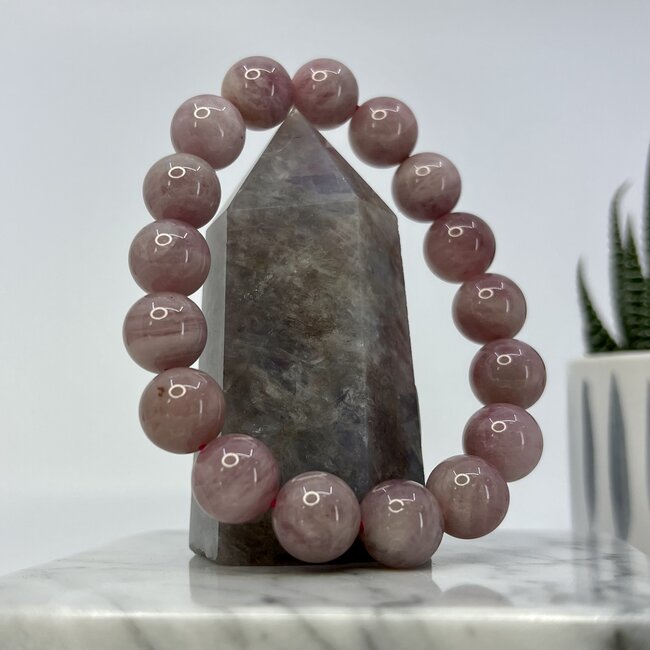 Purple Rose Quartz Bracelet - 15mm - Awakenings