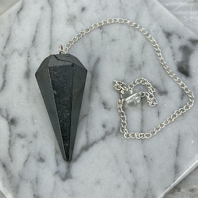 Hematite Pendulum-Hexagon/Faceted Cone - Awakenings