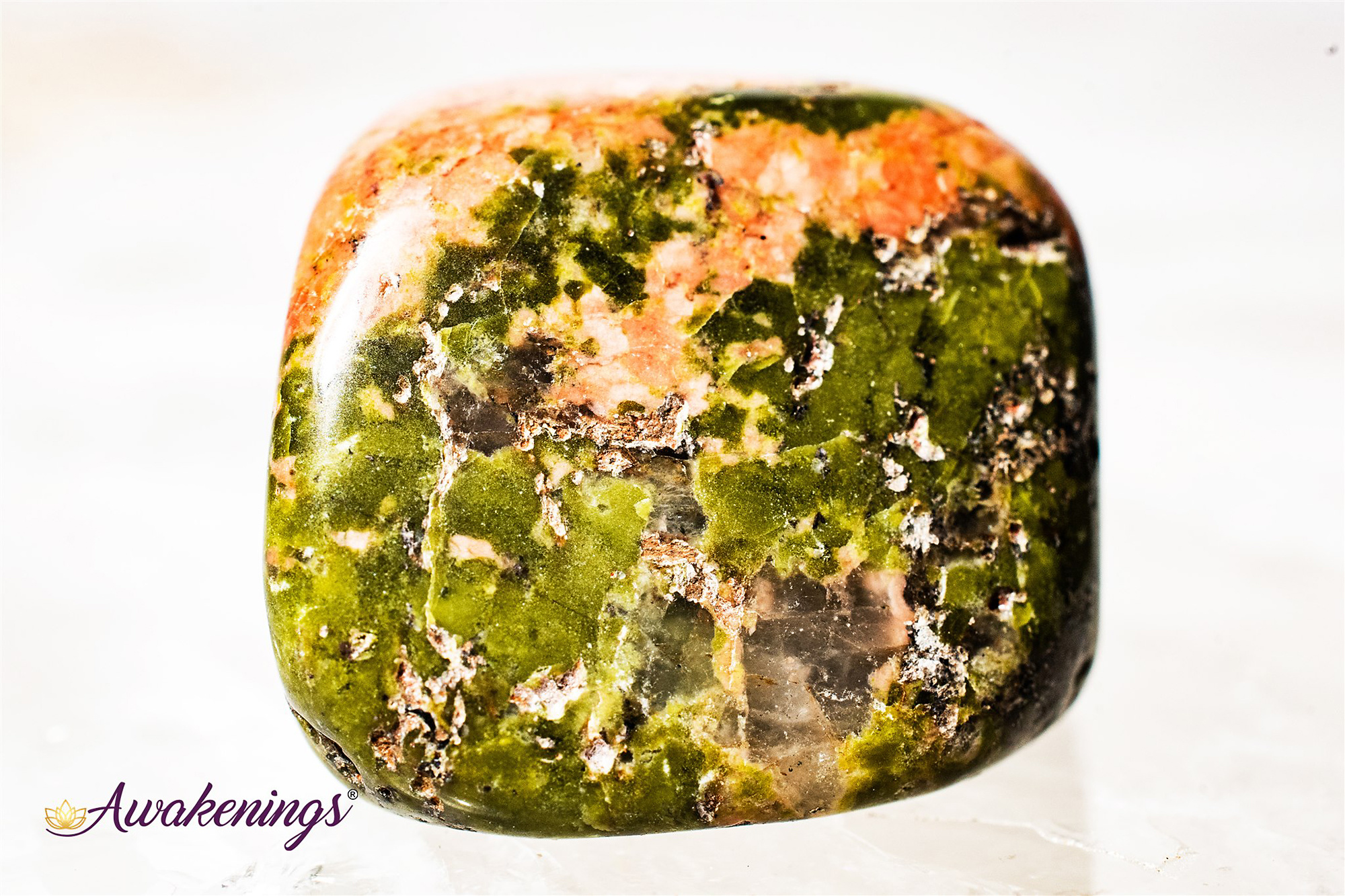 Unakite Jasper - Tumbled Smooth Epidotized Epidote Granite - Awakenings