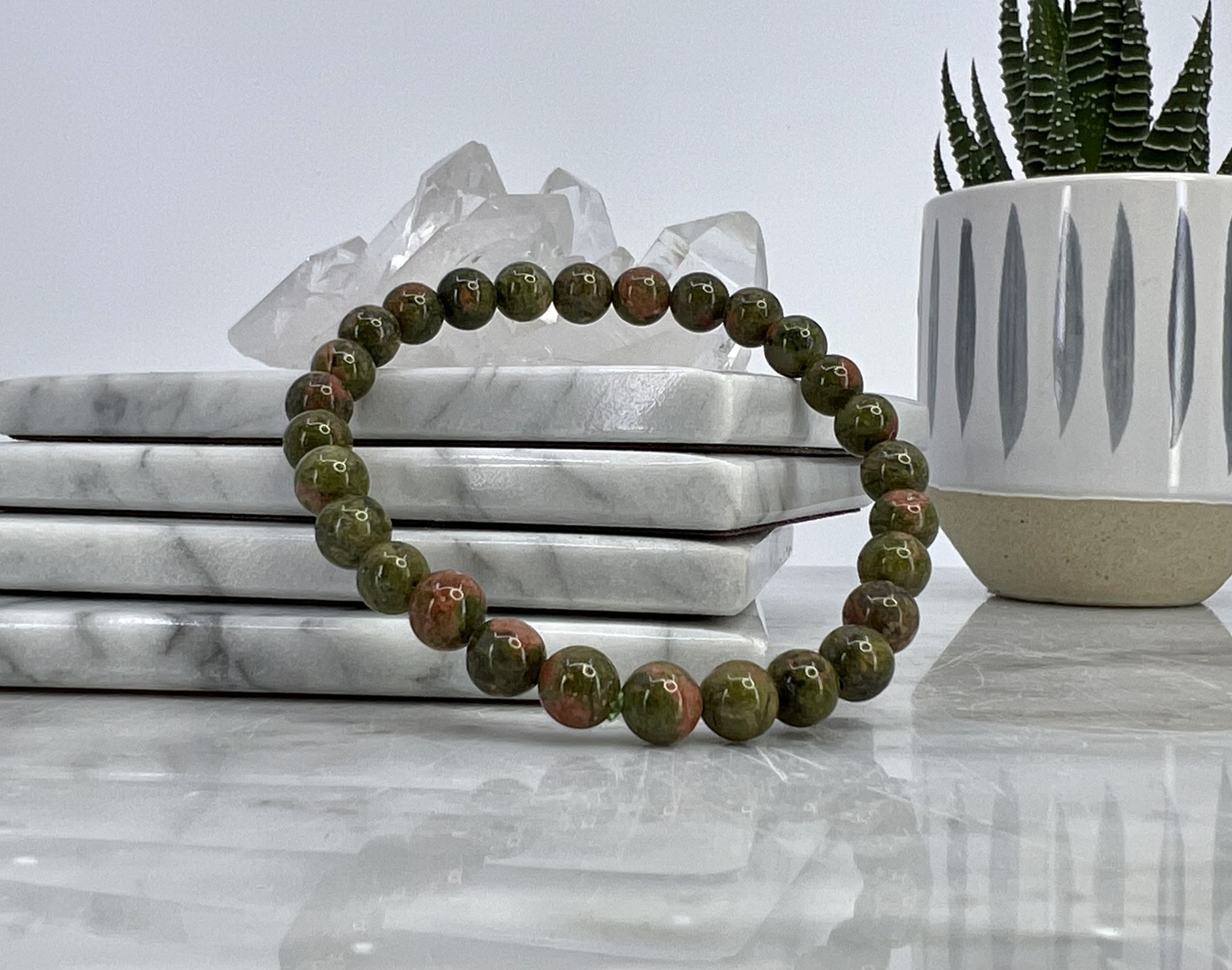 Unakite Jasper Bracelet-6mm - Awakenings