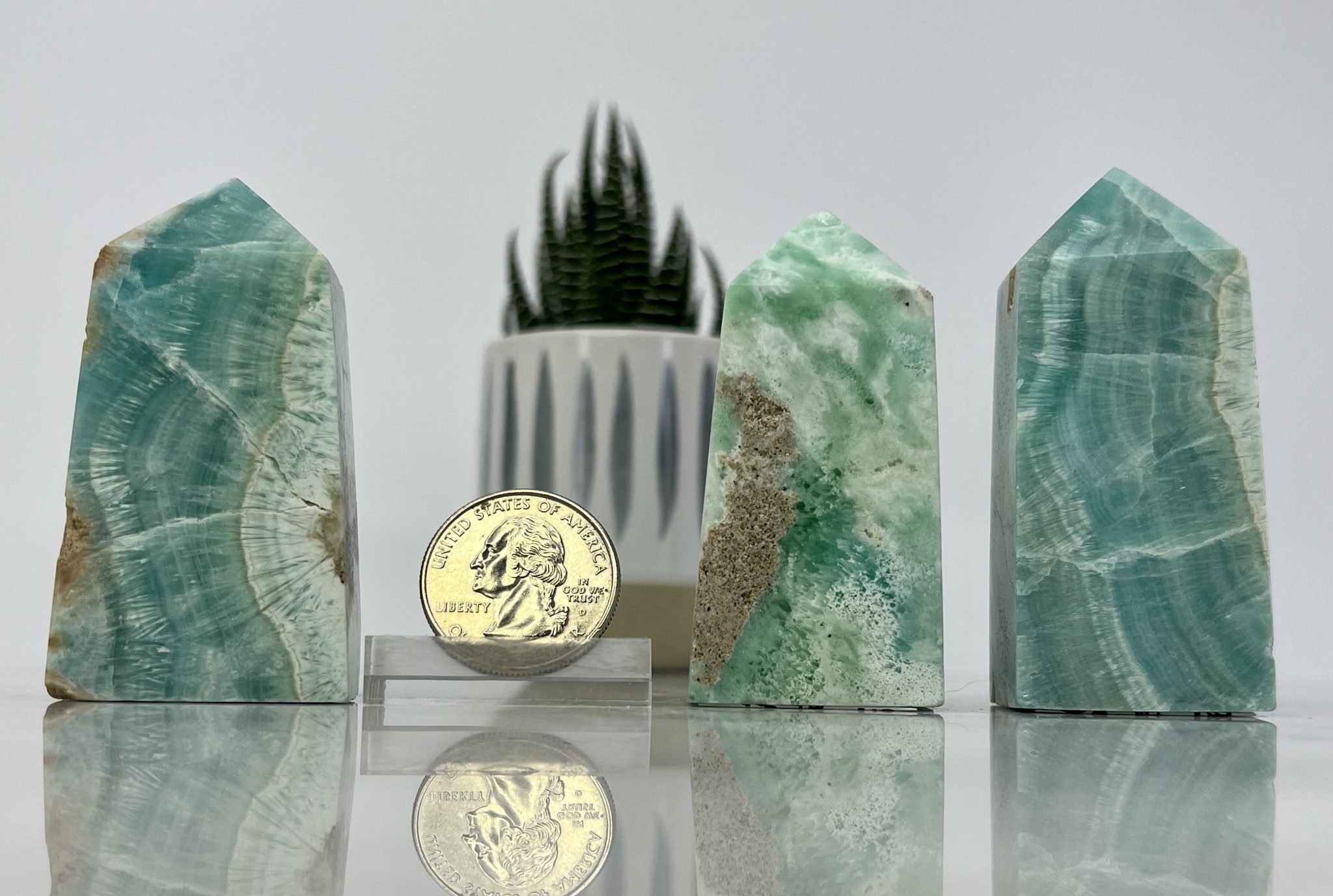 Blue Aragonite Obelisk Generator Tower Point - Medium (2 - 3.5 ...