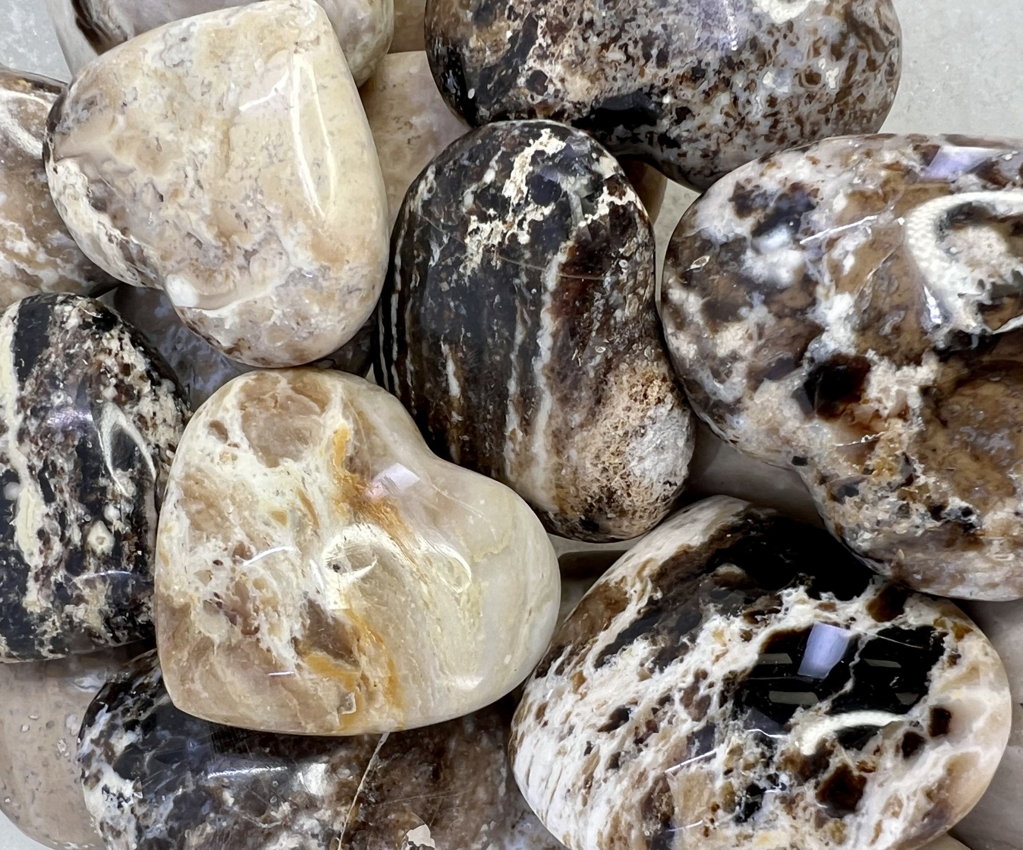 Chocolate (Coke) Calcite Puffy Hearts - Small - Awakenings