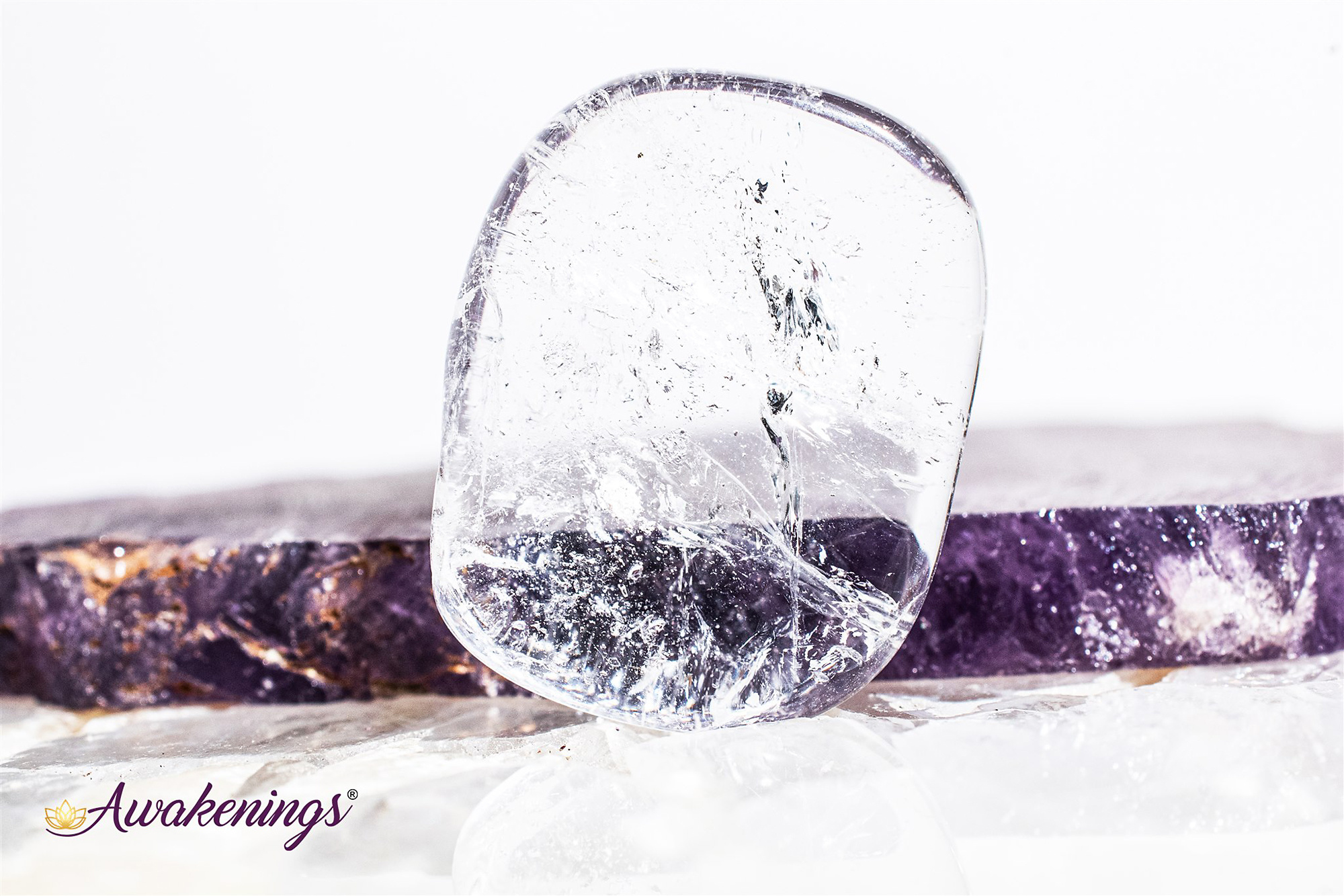 Clear Quartz Flat Stone- Small Oval (1") - Awakenings
