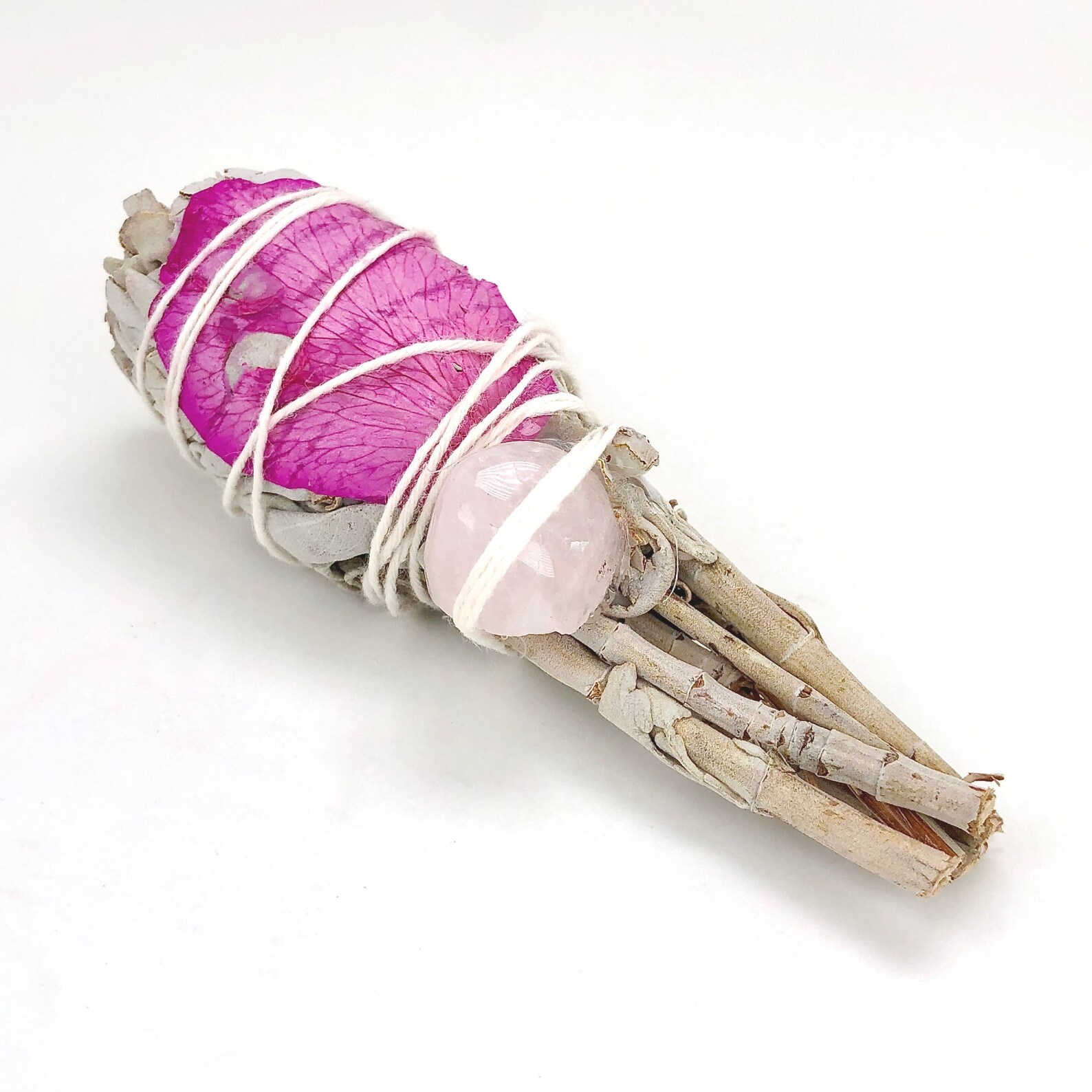 White Sage & Rose Petals with Rose Quartz - Awakenings