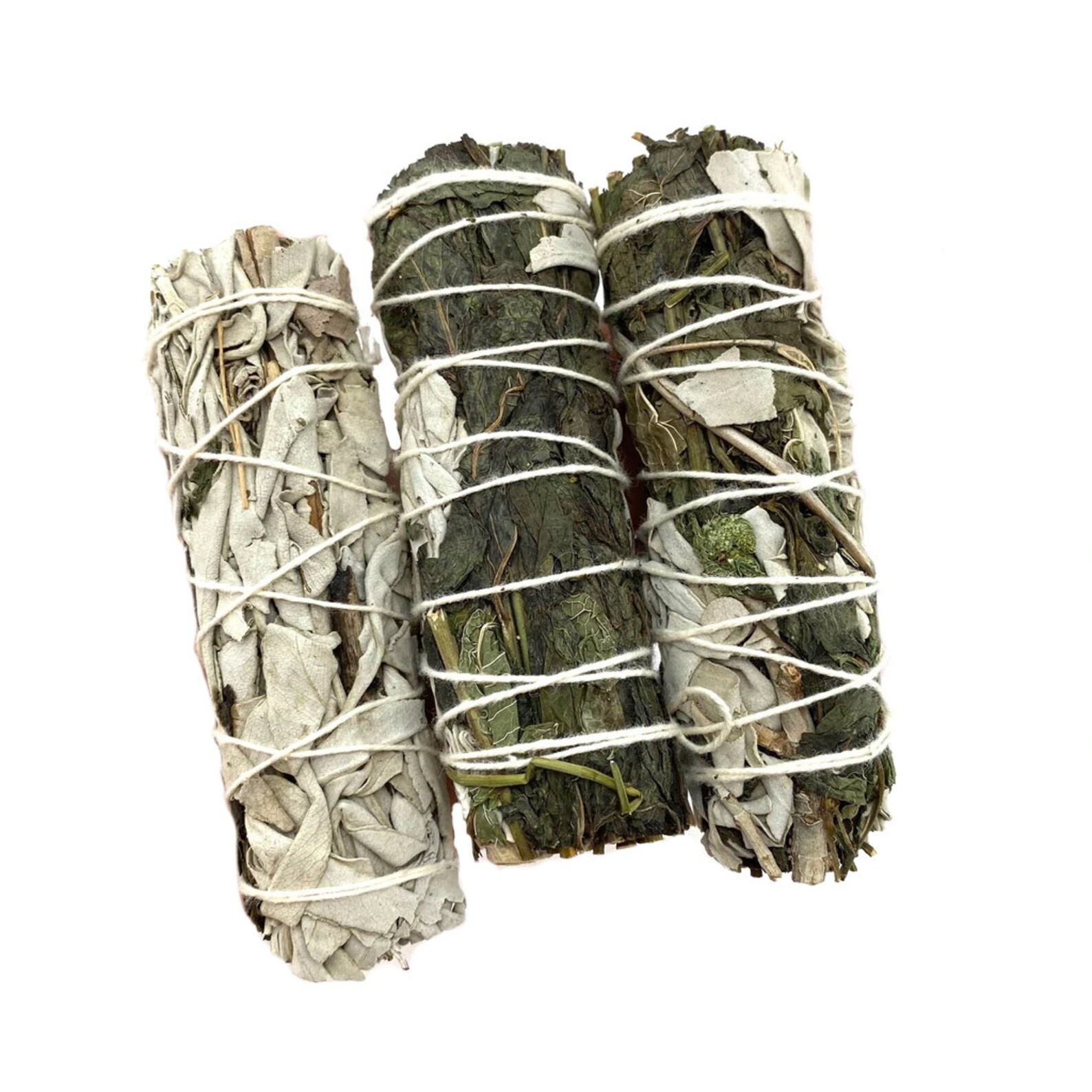 White Sage & Peppermint Bundle Smudge Stick - 4" - Awakenings