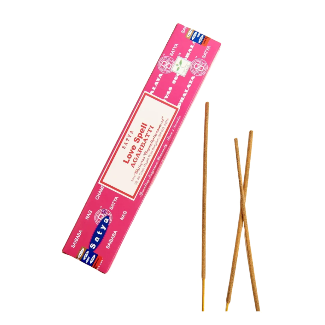 Love Spell Incense Sticks-12/Box-15g-Nag Champa Satya - Awakenings