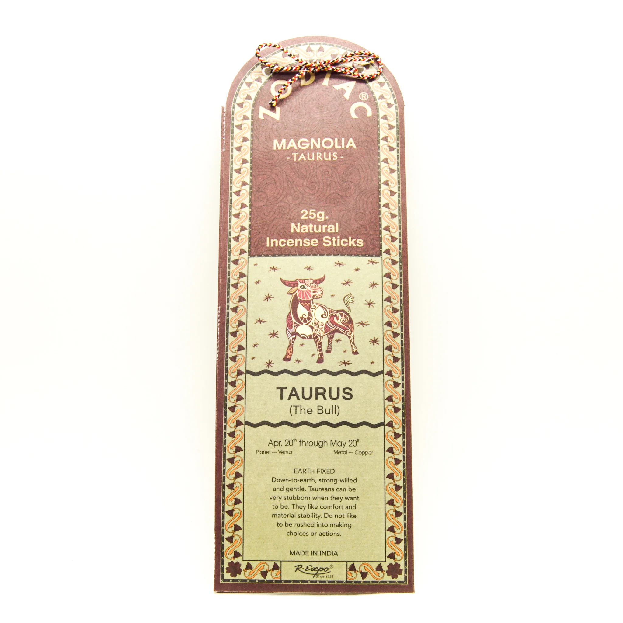 Taurus (Magnolia) Incense Sticks - Zodiac Horoscope 25g - R Expo - Awakenings