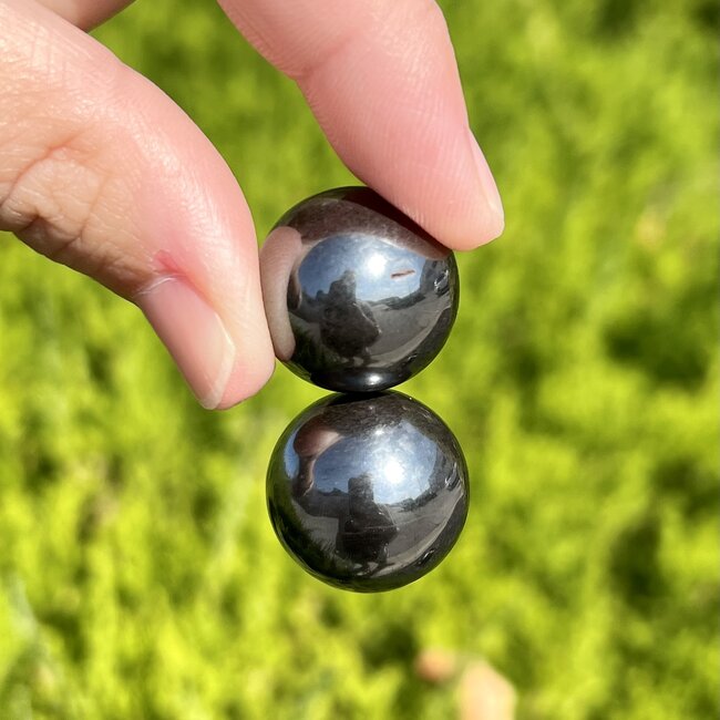 Magnetic Hematite Sphere/Orb (Set of 2)-20mm - Awakenings