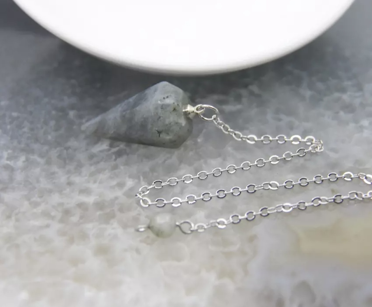 Labradorite Pendulum-Hexagonal Faceted Cone Point Divination Dowsing ...