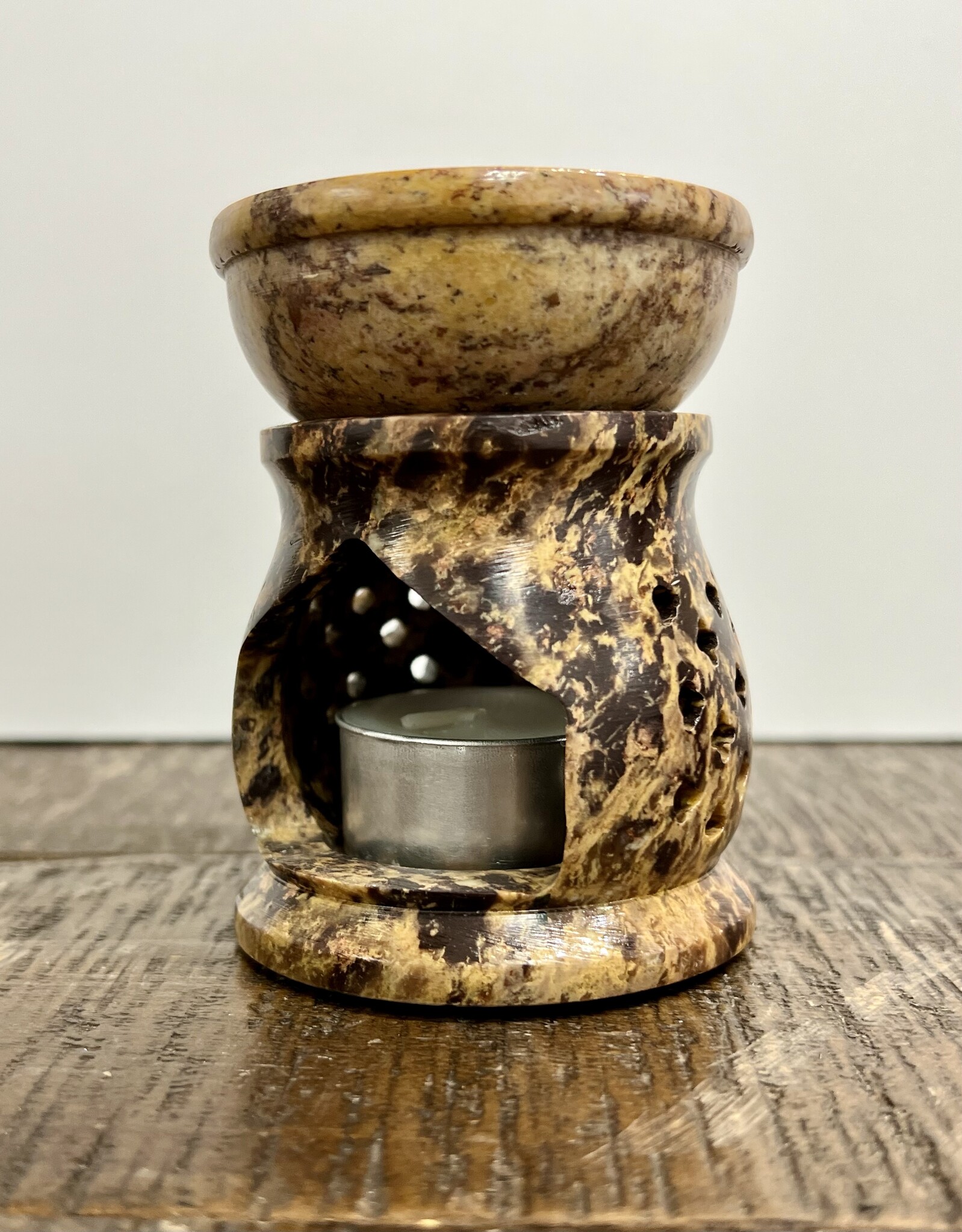 Soapstone Oil Burner-Light Multi Color-Rounded - Awakenings