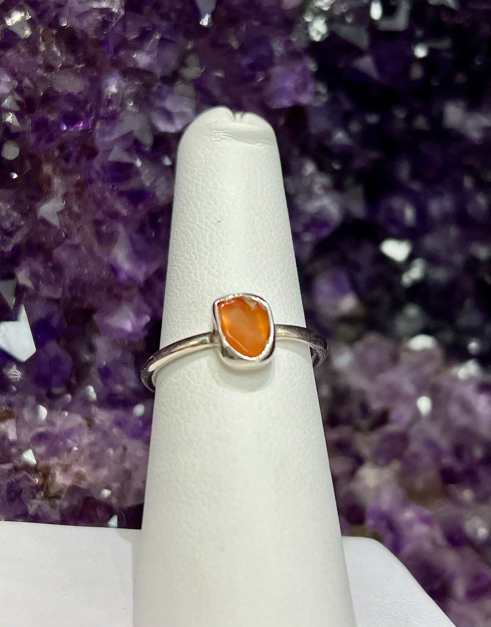 Carnelian Rings - Size 6 Bezel Rough Raw Natural - Sterling Silver - Awakenings