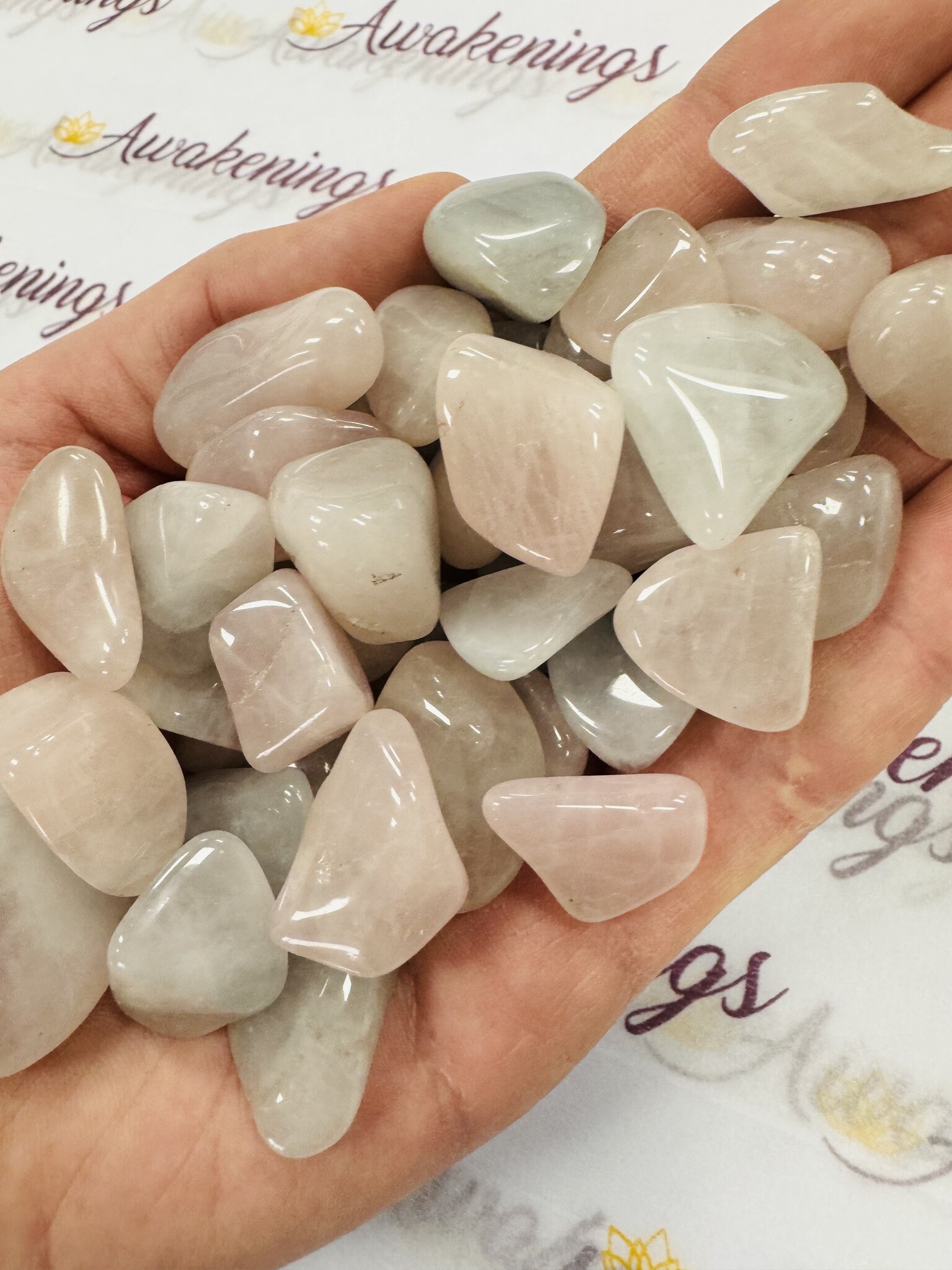 Lunar Rose Quartz - Tumbled - Awakenings