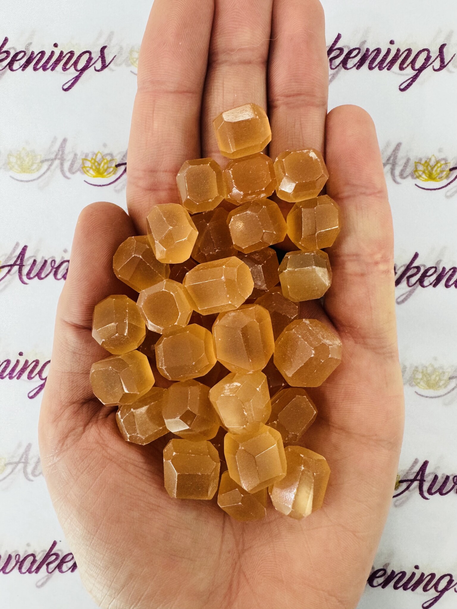 Honey Calcite Tumbled - Pocket Stone - Awakenings