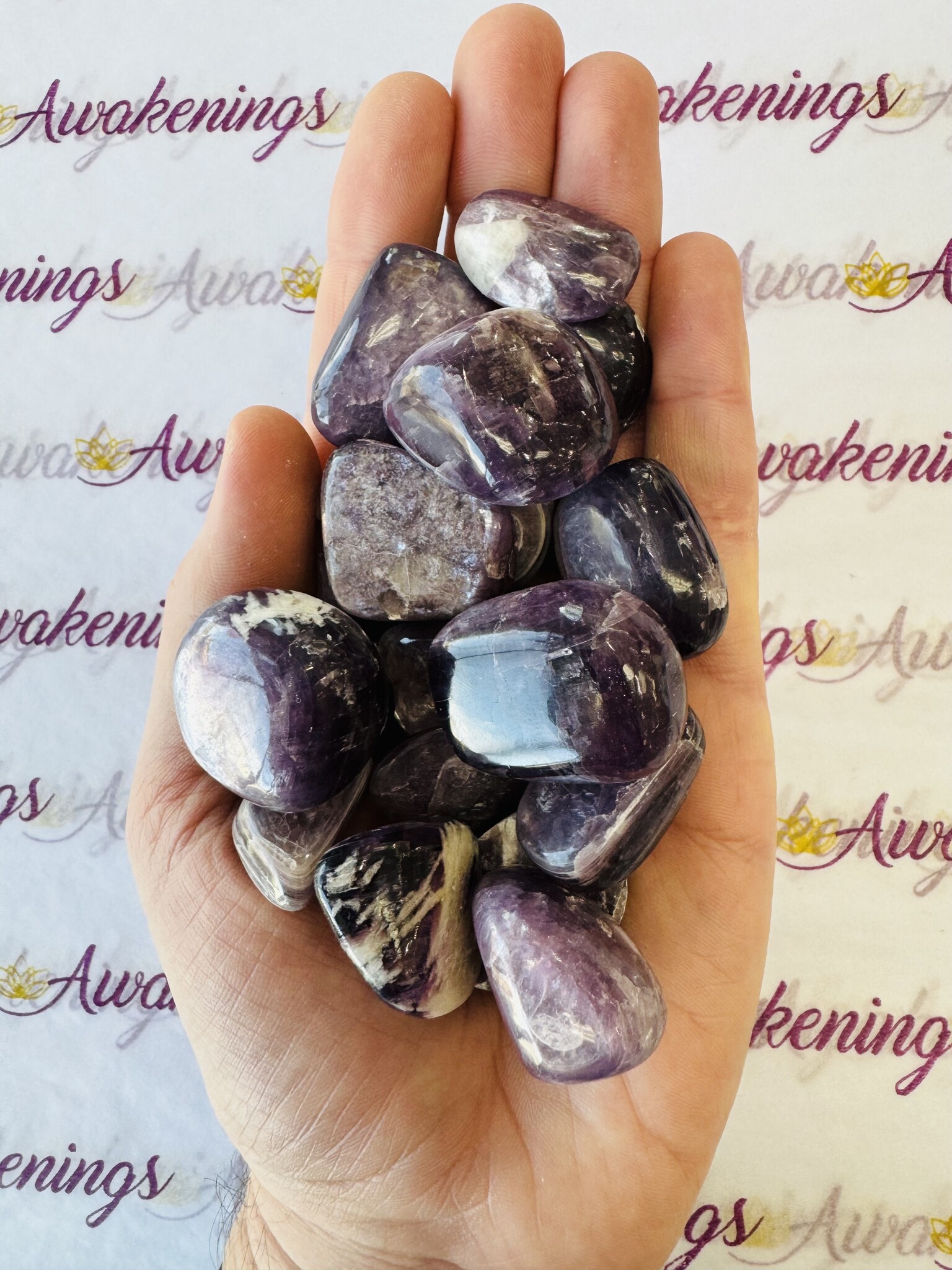 Purple Lepidolite w/Mica - Tumbled - Awakenings