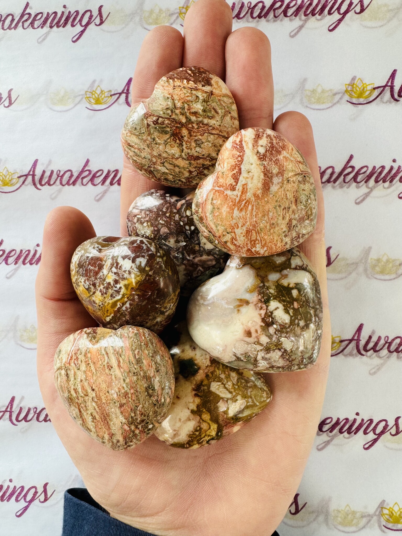 Rose Jasper Puffy Heart - Awakenings