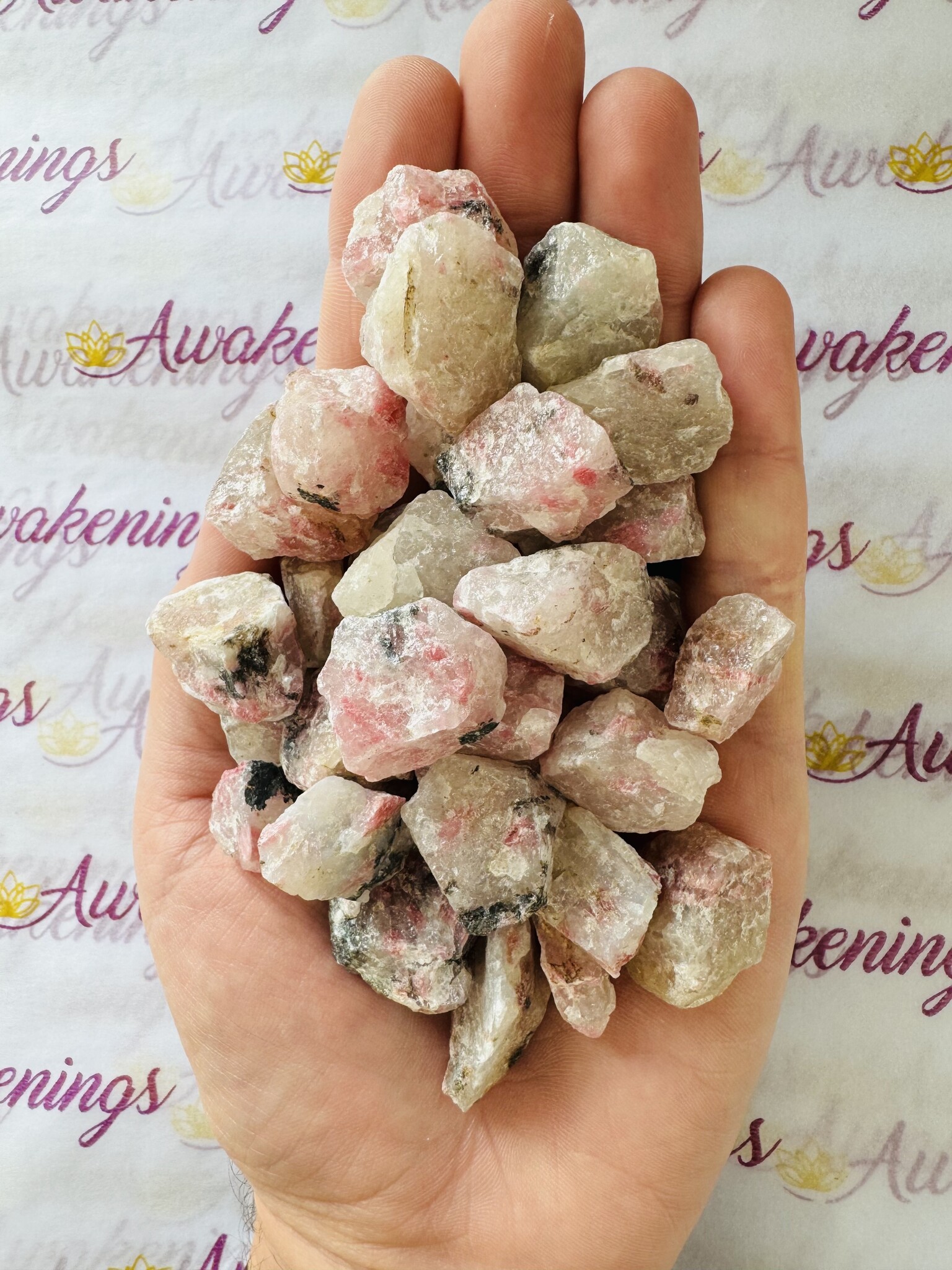 Rhodonite in Quartz-Rough Raw Natural - Awakenings