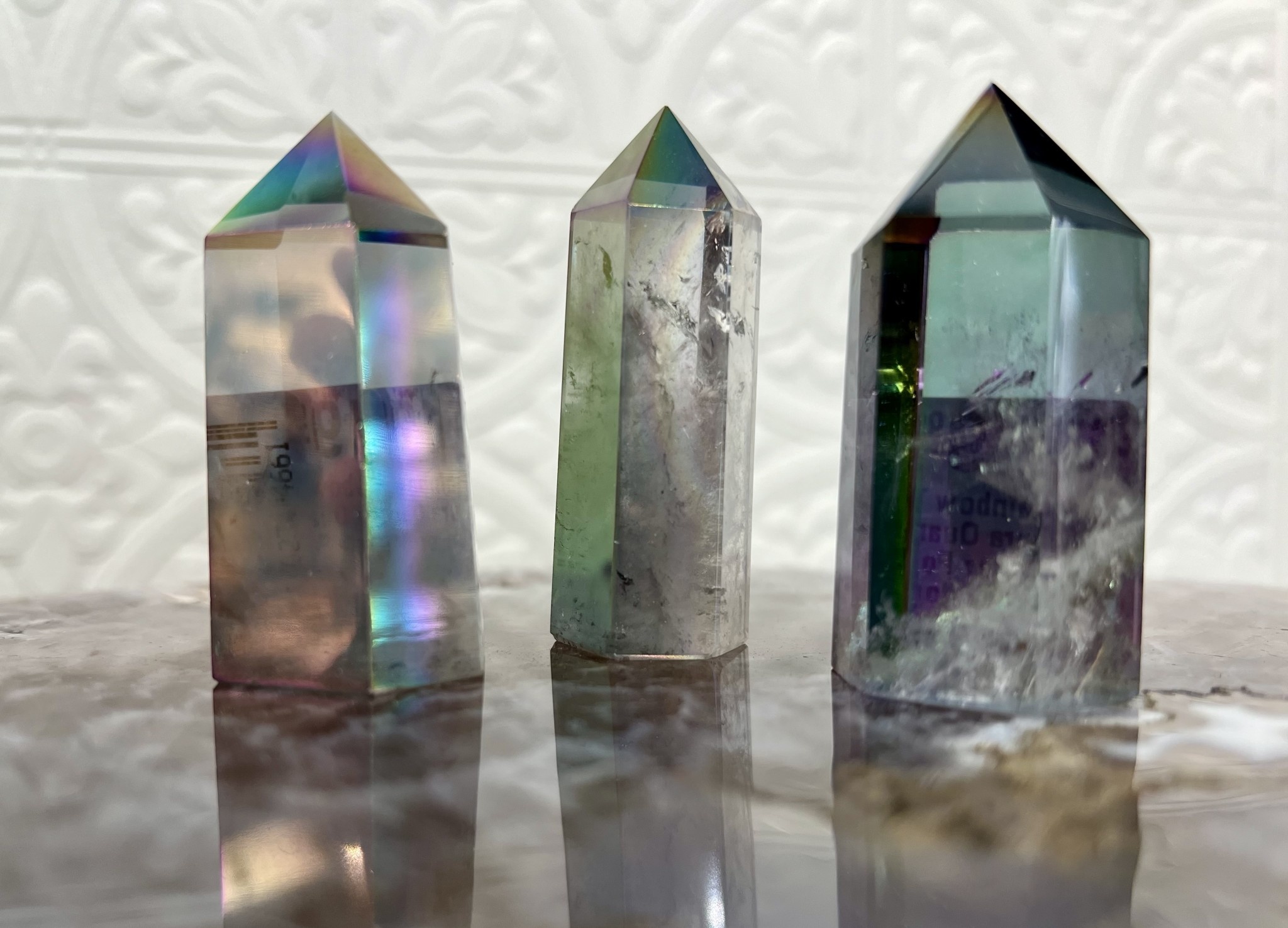 Rainbow Tanzine Aura Quartz Tower Point Generator - Small (1-3 ...