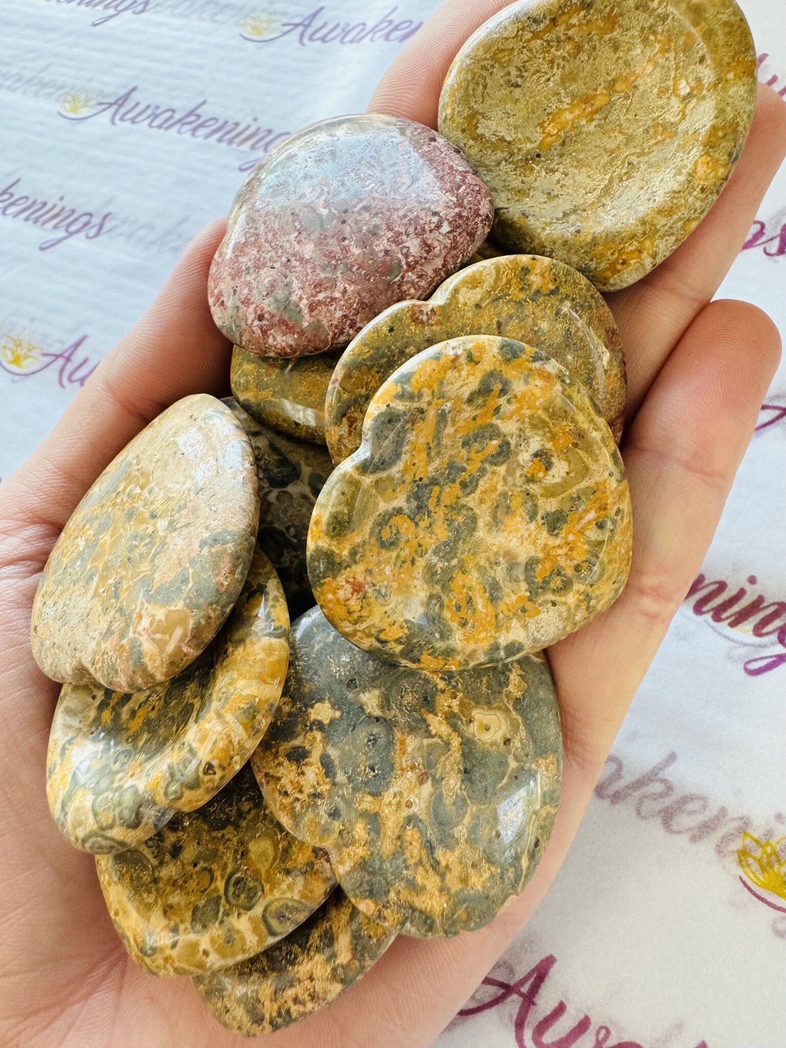 Miriam/Arabic Jasper Heart Worry Stone - Awakenings