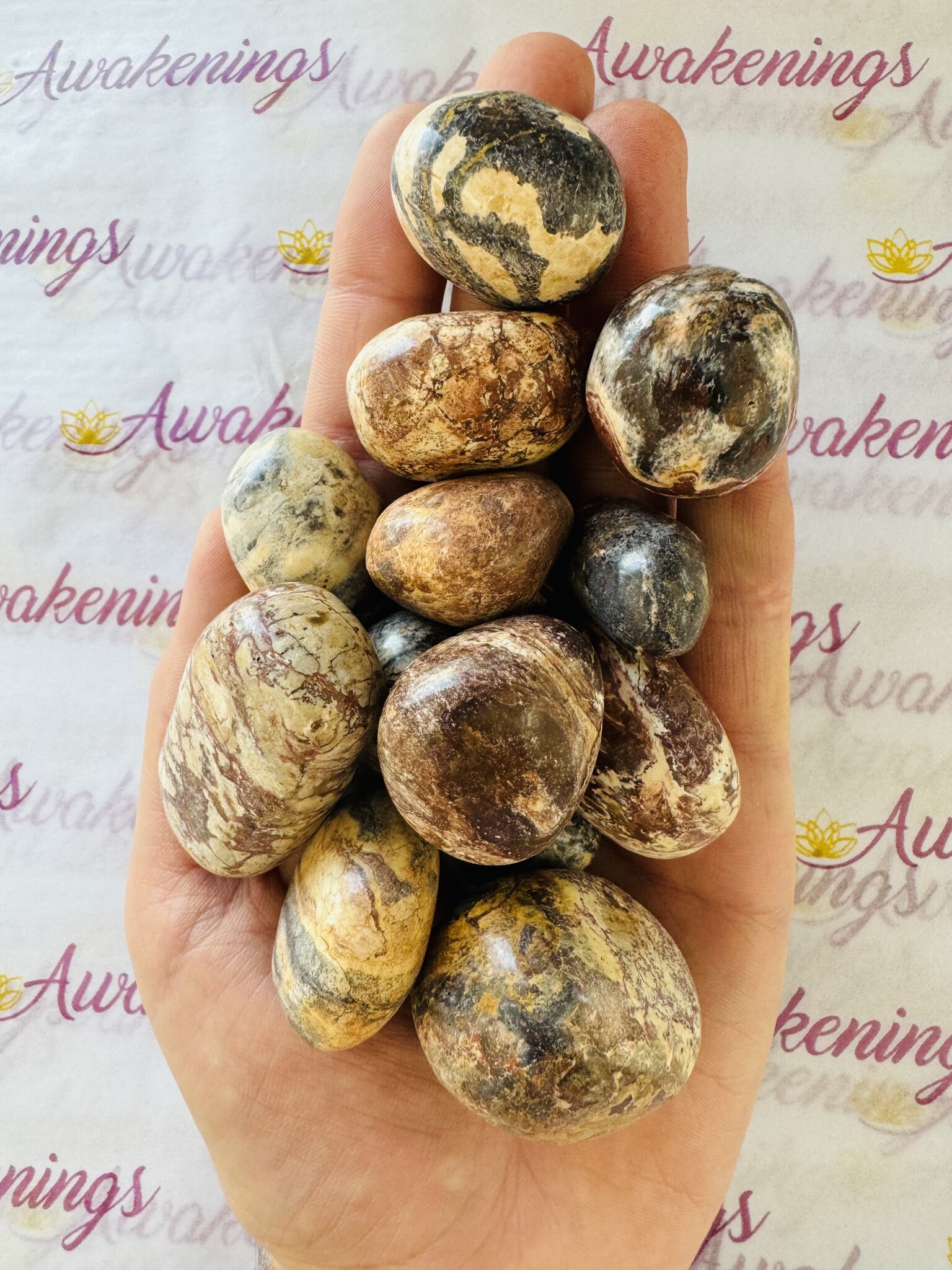 Pink Batik Jasper- Tumbled - Awakenings