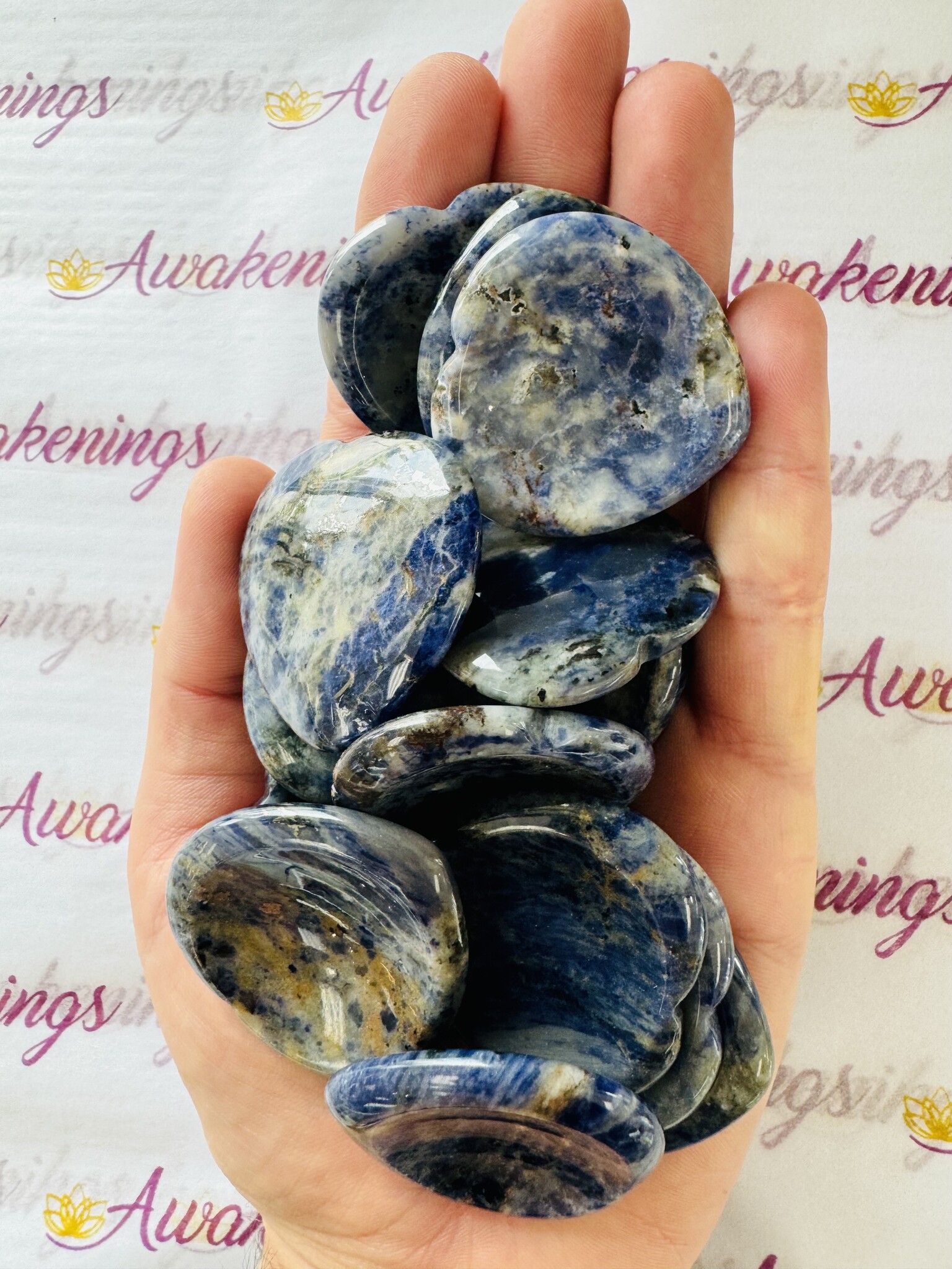 Sodalite Worry Stone Heart - Awakenings