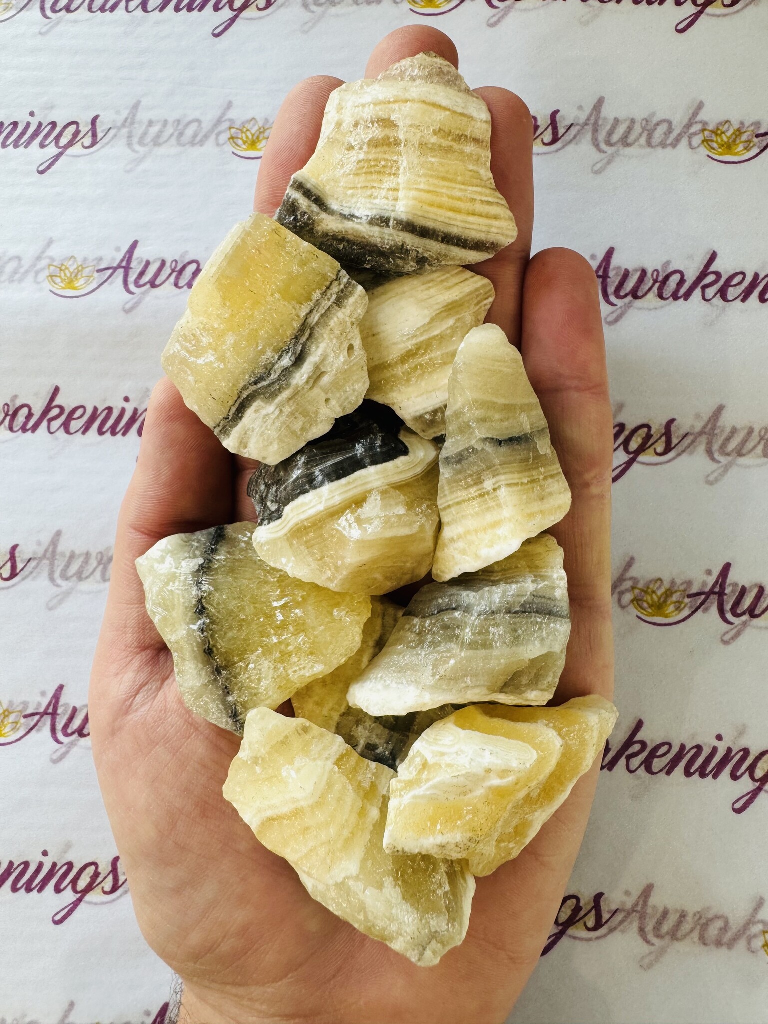 Zebra Calcite Rough Raw Natural- (1- 1.5") - Awakenings