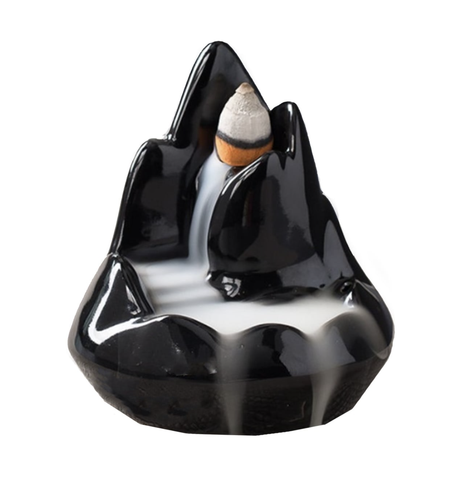Backflow Reverse Flow Incense Cone Burner - (Summit) Waterfall Black ...
