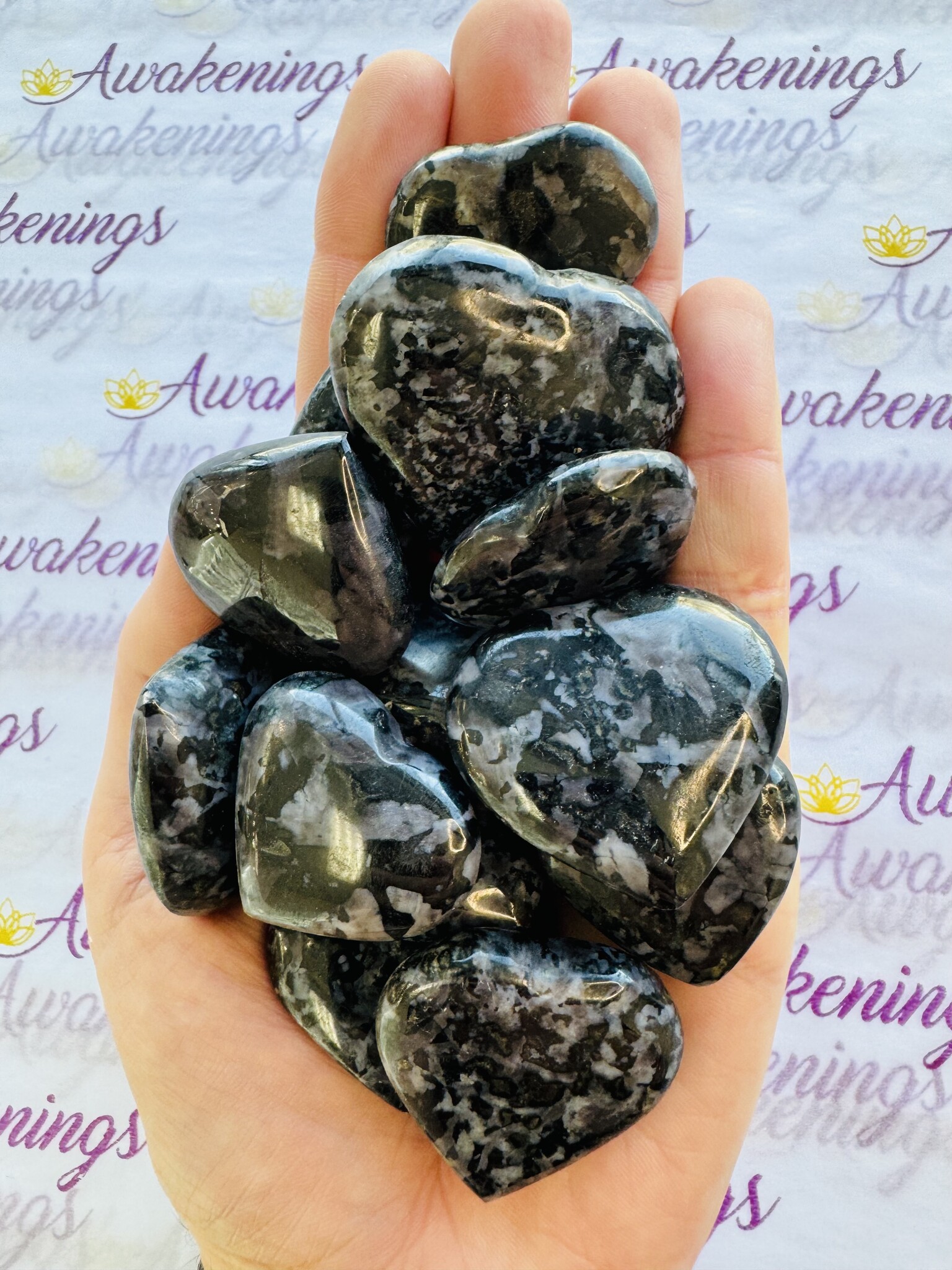 Indigo Gabbro (Mystic Merlinite) Hearts - Small (1.5") - Awakenings