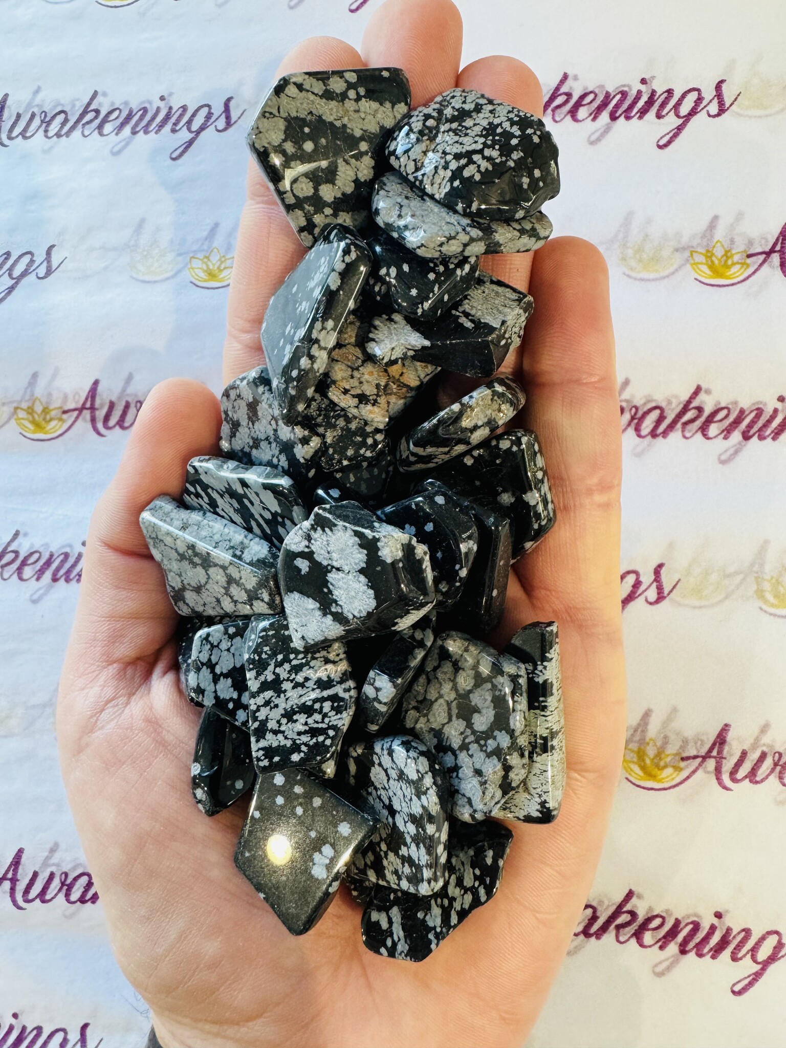 Snowflake Obsidian Slice - Mini Slab Flat - Awakenings