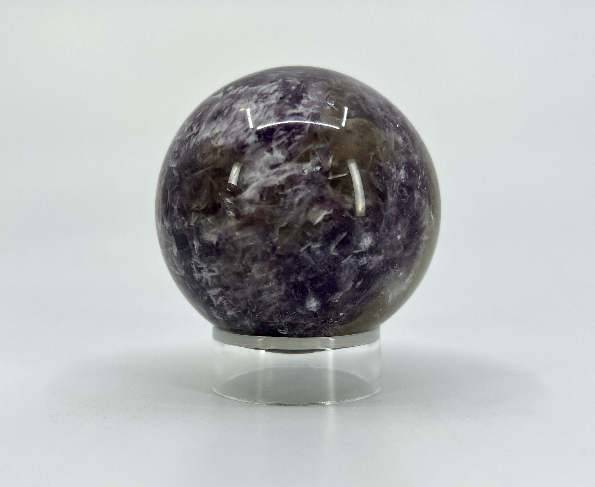 Pink Ruby Red (Rubellite)Tourmaline in Lepidolite (Unicorn) Sphere Orb -50mm - Awakenings